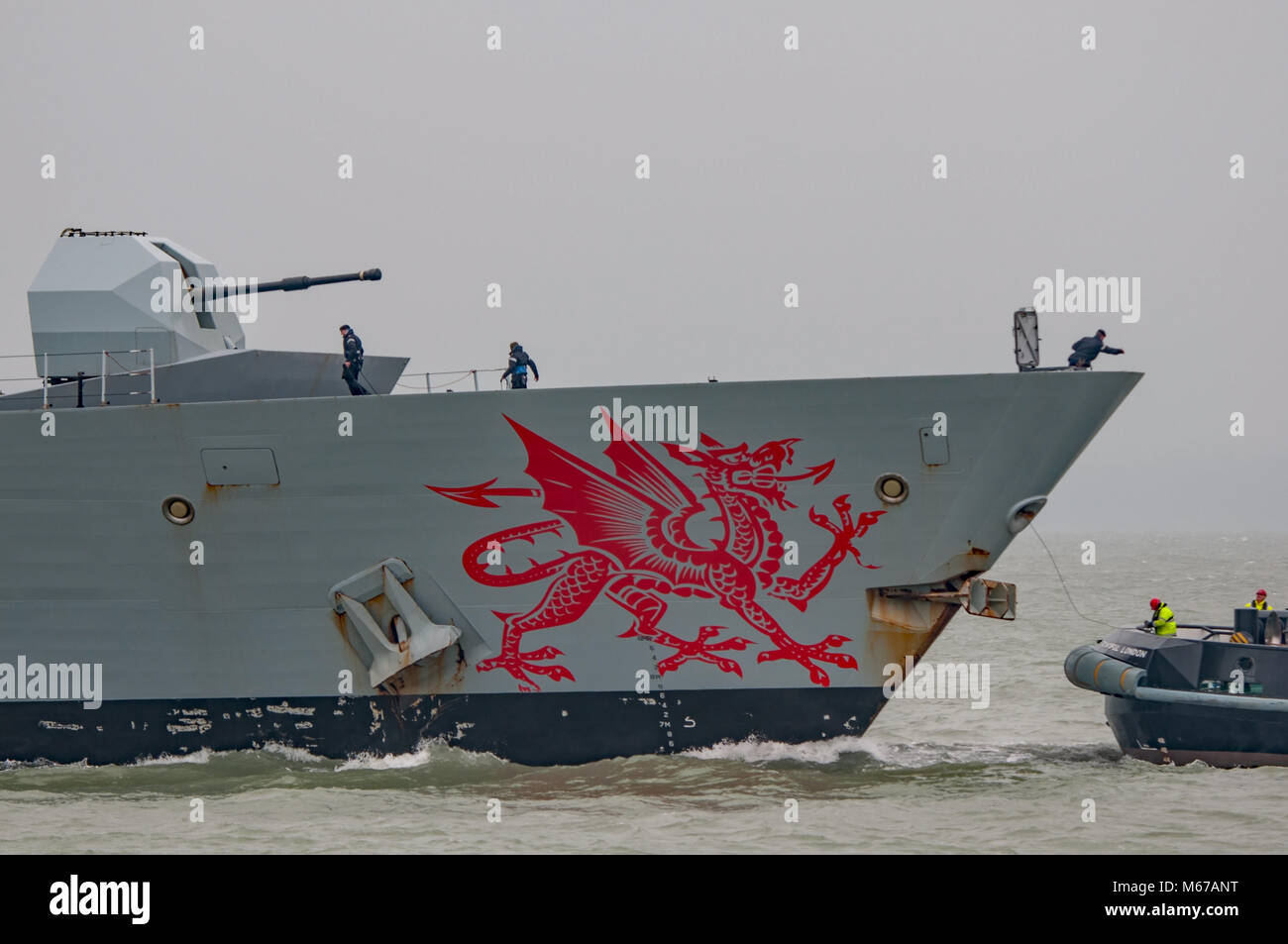 Portsmouth, UK. 1st March, 2018. The Royal Navy Destroyer, HMS Dragon ...
