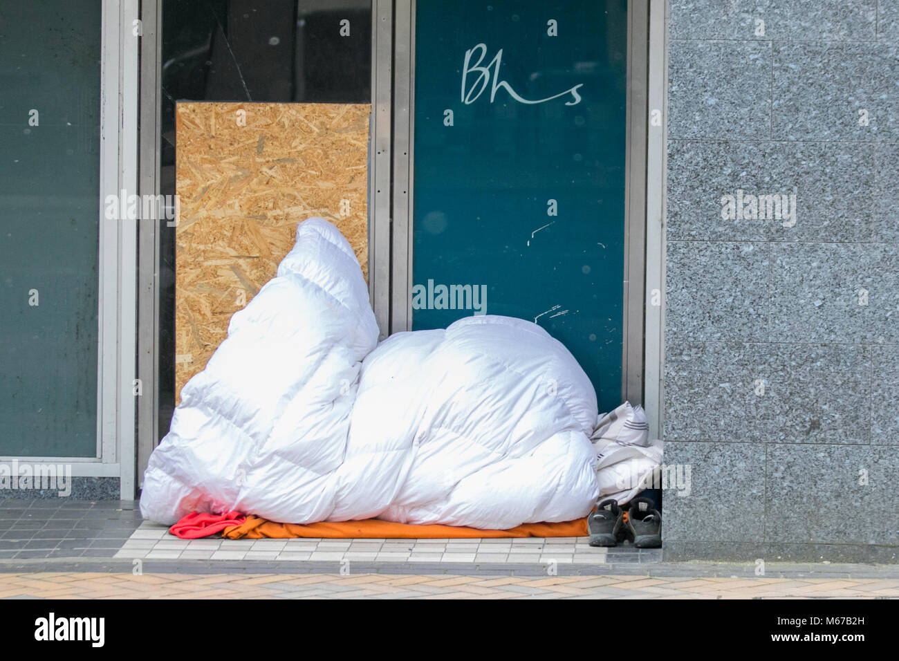 Homelessness in Blackpool Lancashire. 1st Mar, 2018. UK Weather ...