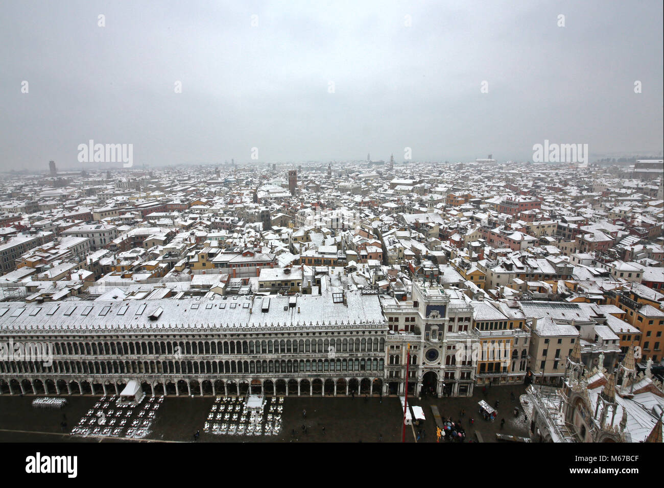 Venice, Italy. 1st March, 2018. VENICE - Snow in Venice, whitewashed ...