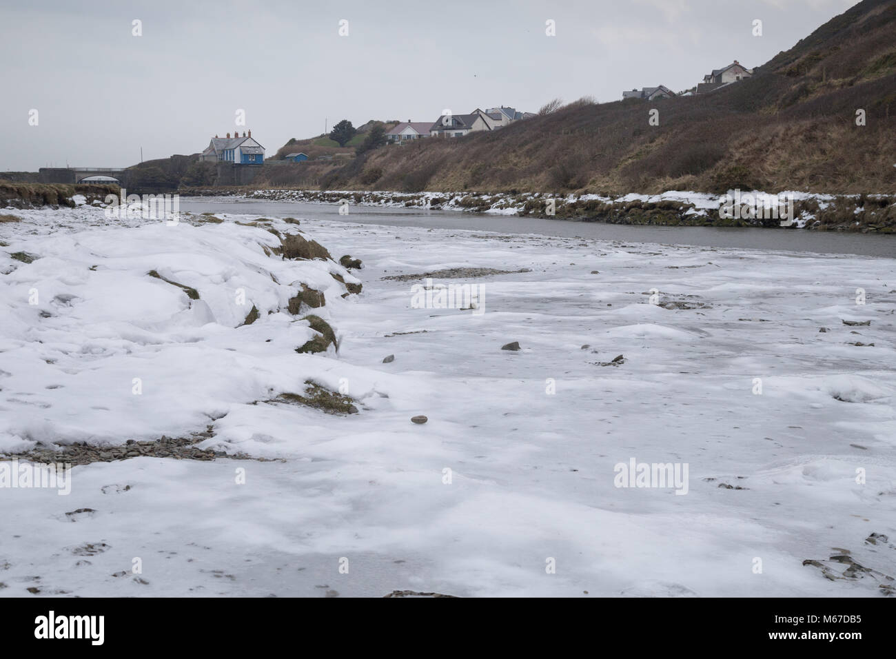 Aberystwyth, Ceredigion, mid Wales. 1st Mar, 2018. A very unusual sight ...