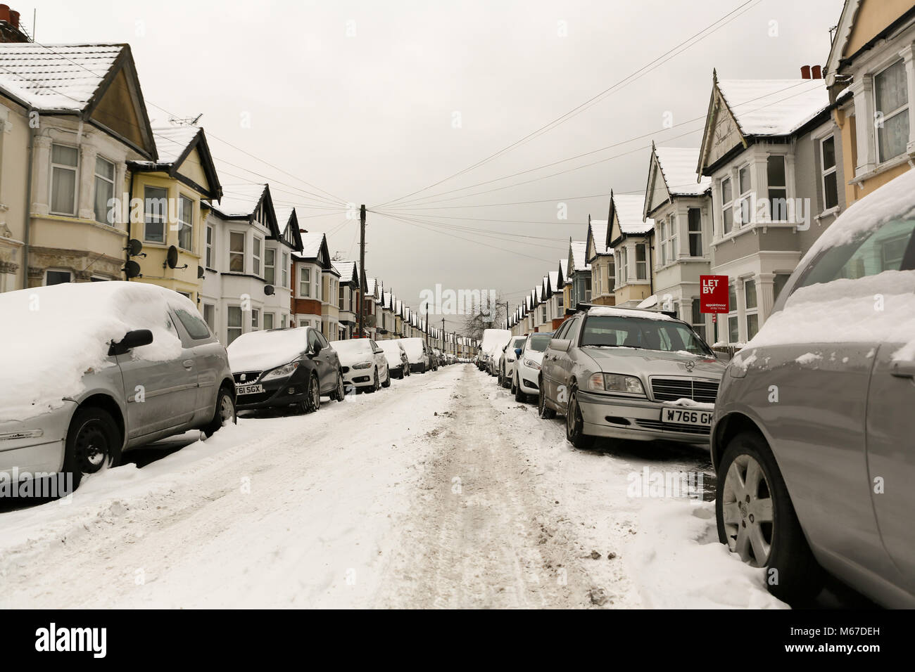 Southend on Sea. 1st March, 2018. UK Weather: Snow from The Beast from ...