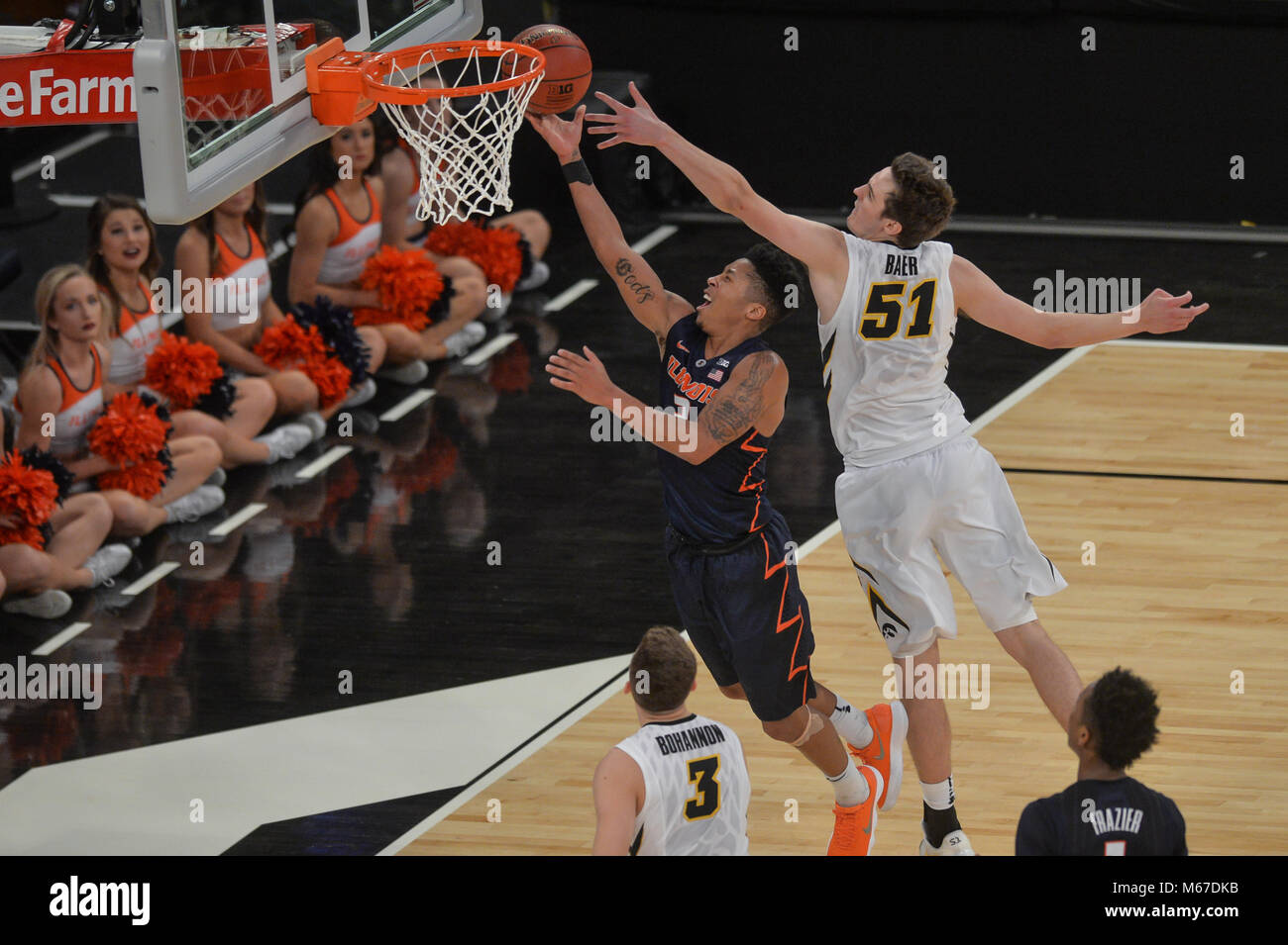 New York, New York, USA. 28th Feb, 2018. TE'JON LUCAS (3) and NICHOLAS ...