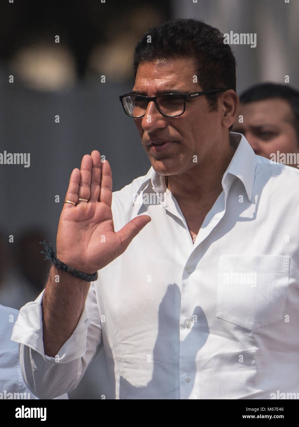 MUMBAI, INDIA - FEBRUARY 28: Bollywood actor Mukesh Rishi at ...