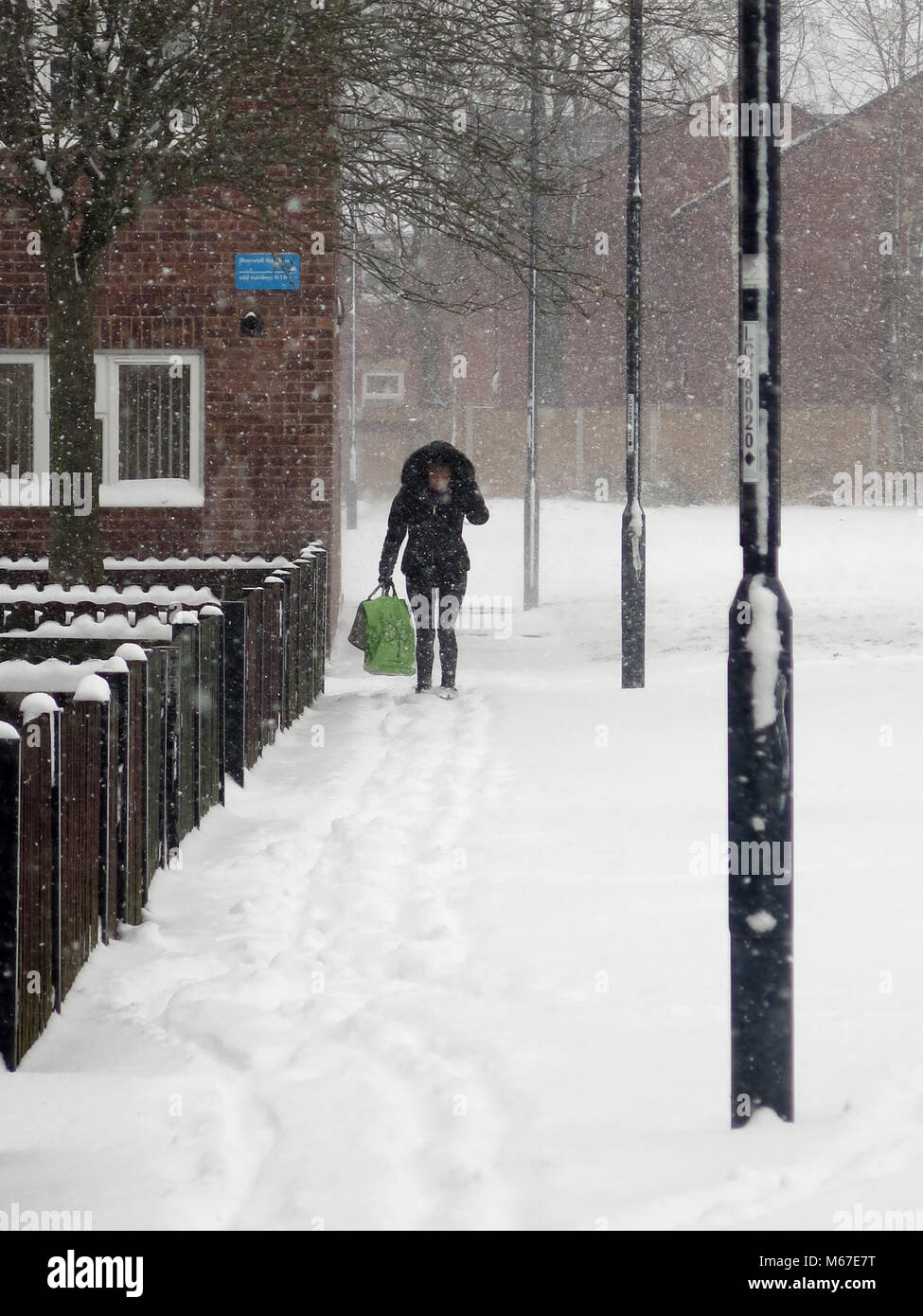 Shopping in the snow Stock Photo - Alamy