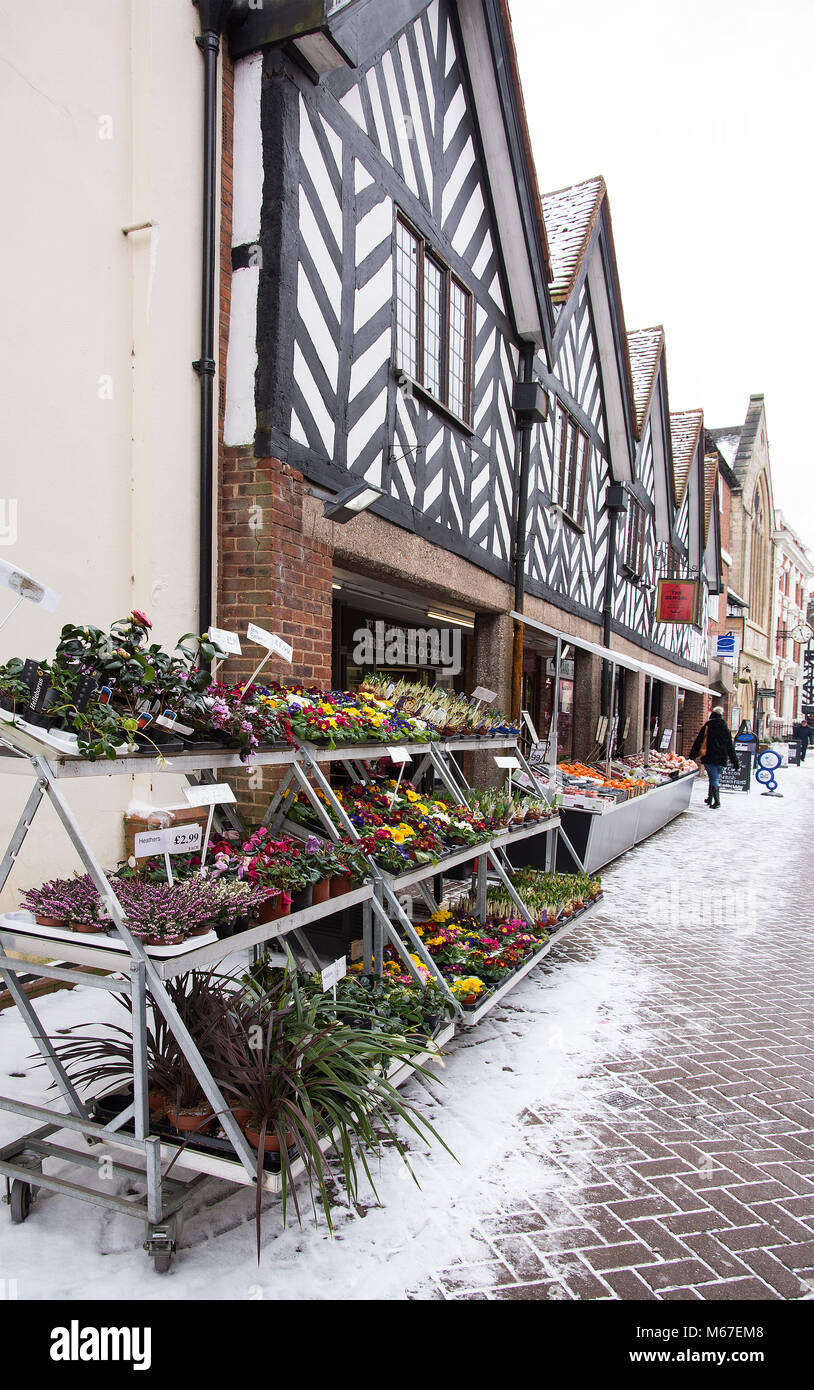 Lichfield Staffordshire England 1st |March 2018. Snow and ice greet the ...