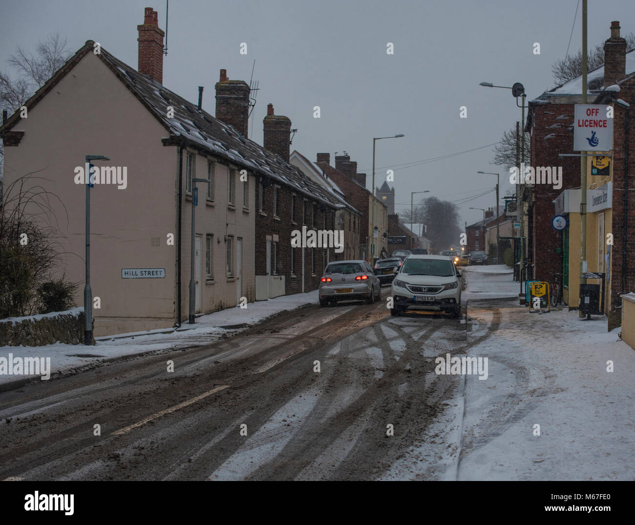Snow Covered roads and pathways in the West Midlands town of Telford in ...