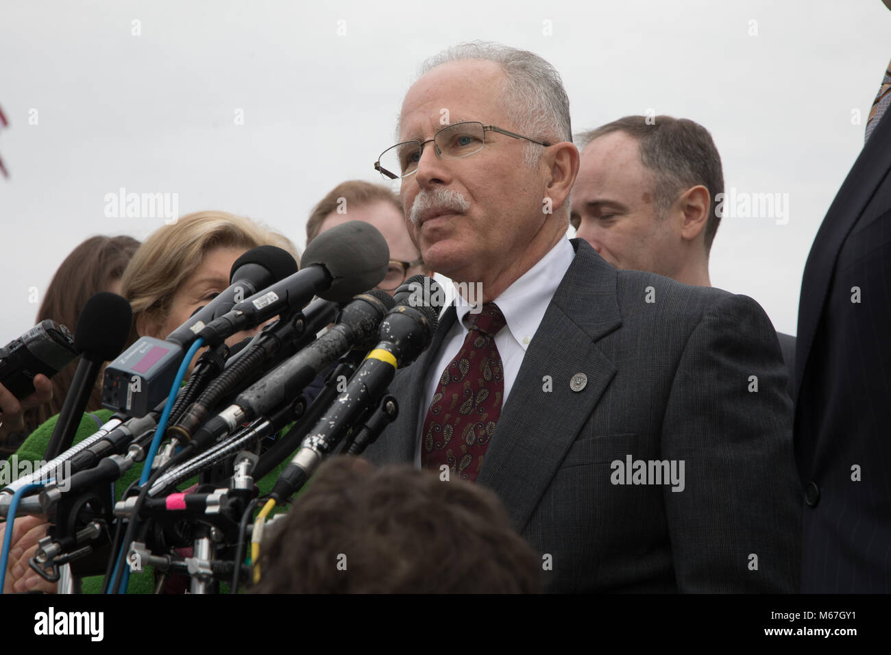 Mark Janus talks to reporters. The U.S. Supreme Court had just heard ...