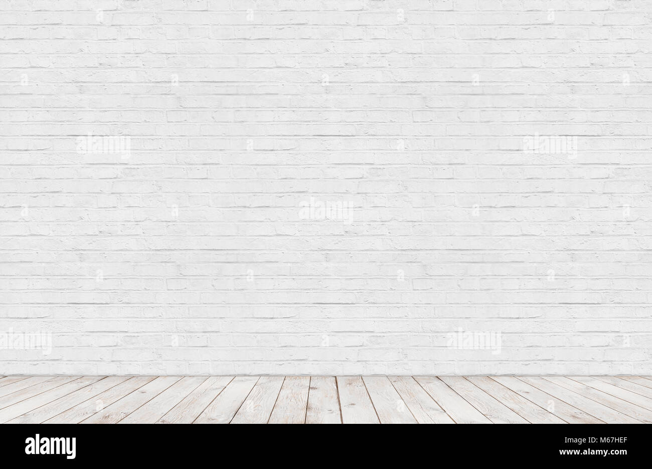 White brick wall wooden floor hi-res stock photography and images - Alamy
