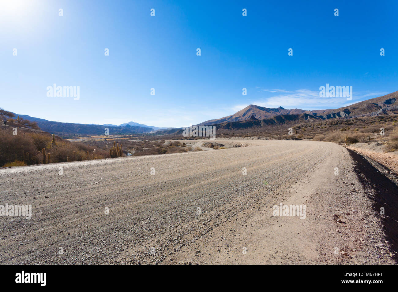 Bolivian dirt road view near Tupiza,Bolivia.Quebrada de Palmira area ...