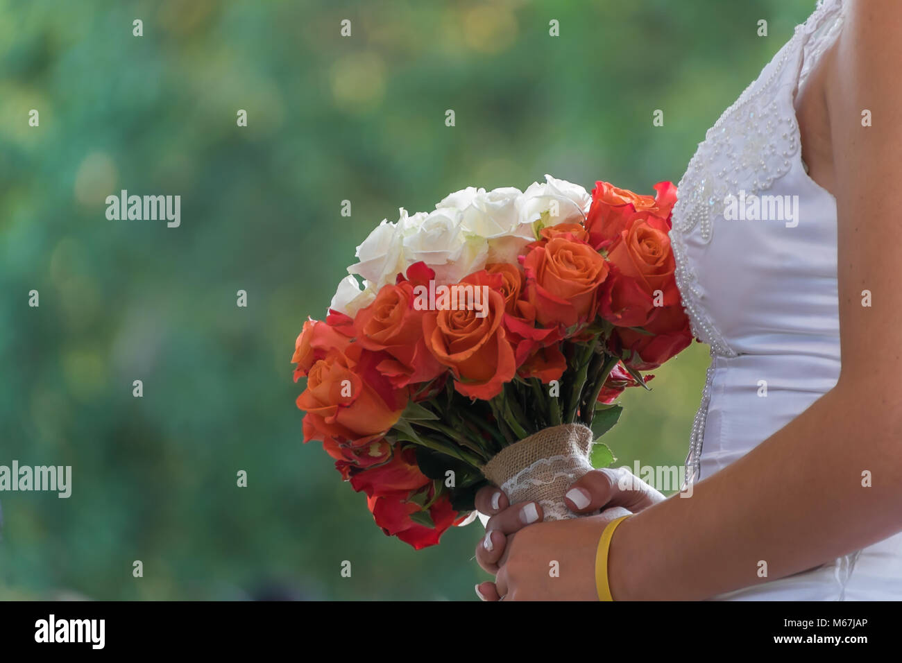 The bride waiting for the vows to start Stock Photo - Alamy