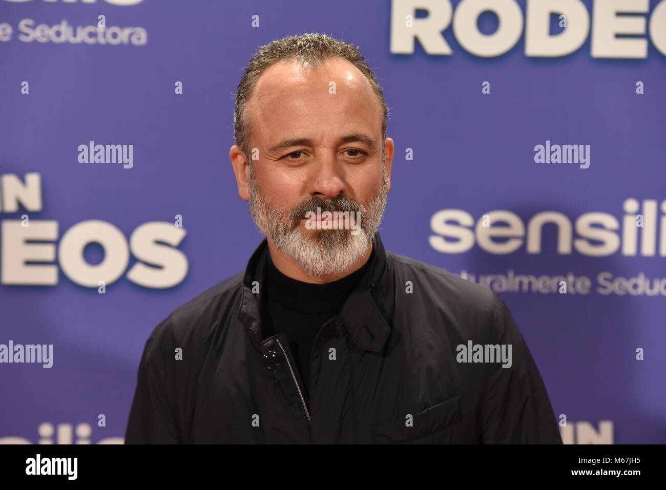 Madrid, Spain. 28th Feb, 2018. The Spanish actor Javier Gutierrez poses ...