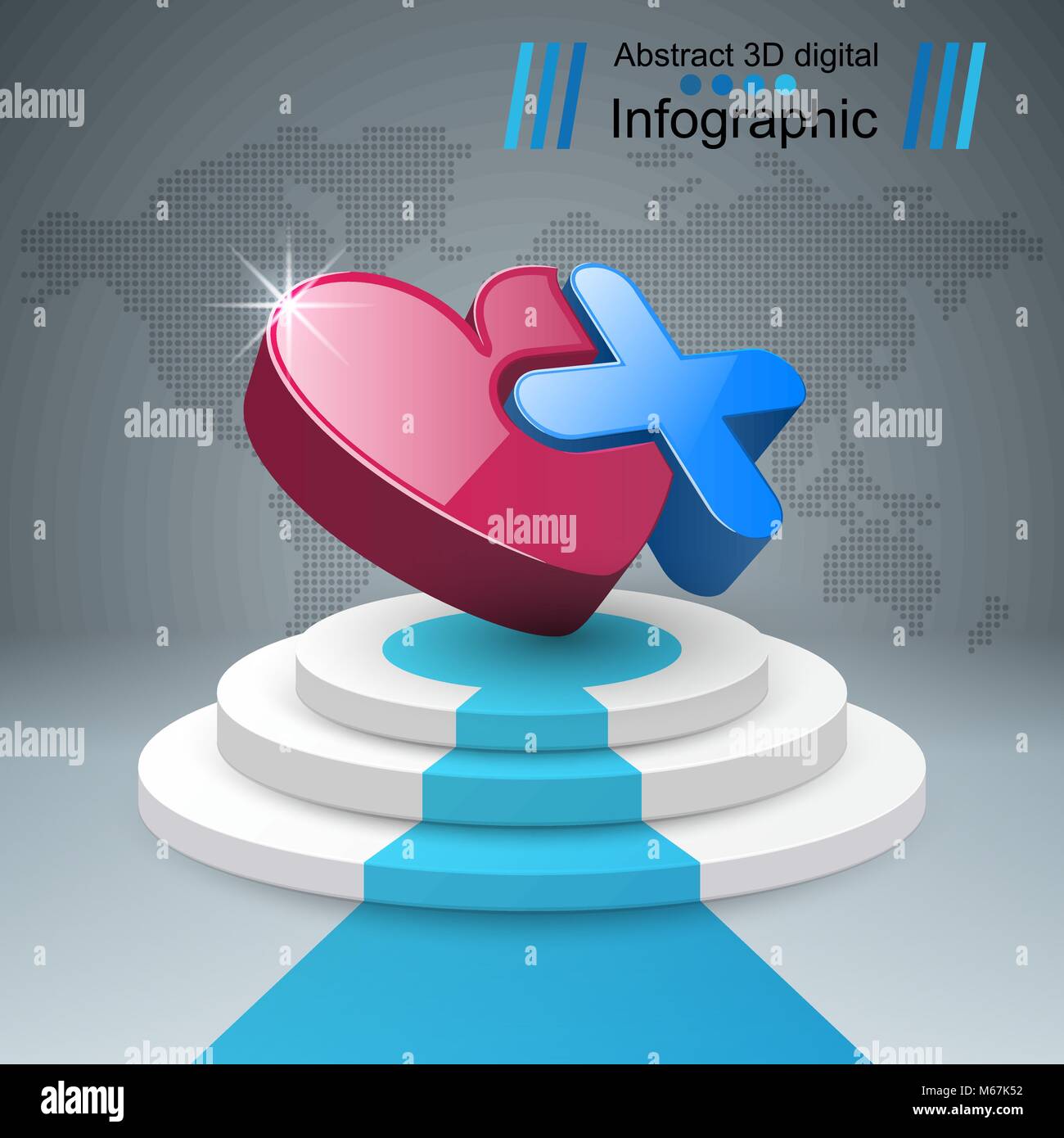 Health, stair, ladder icon. 3D Medical infographic Stock Vector Image ...