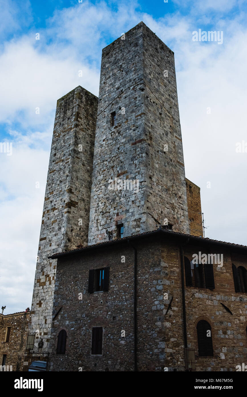 Ancient Stone Medieval Tower in Tuscany, Italy Stock Photo - Alamy