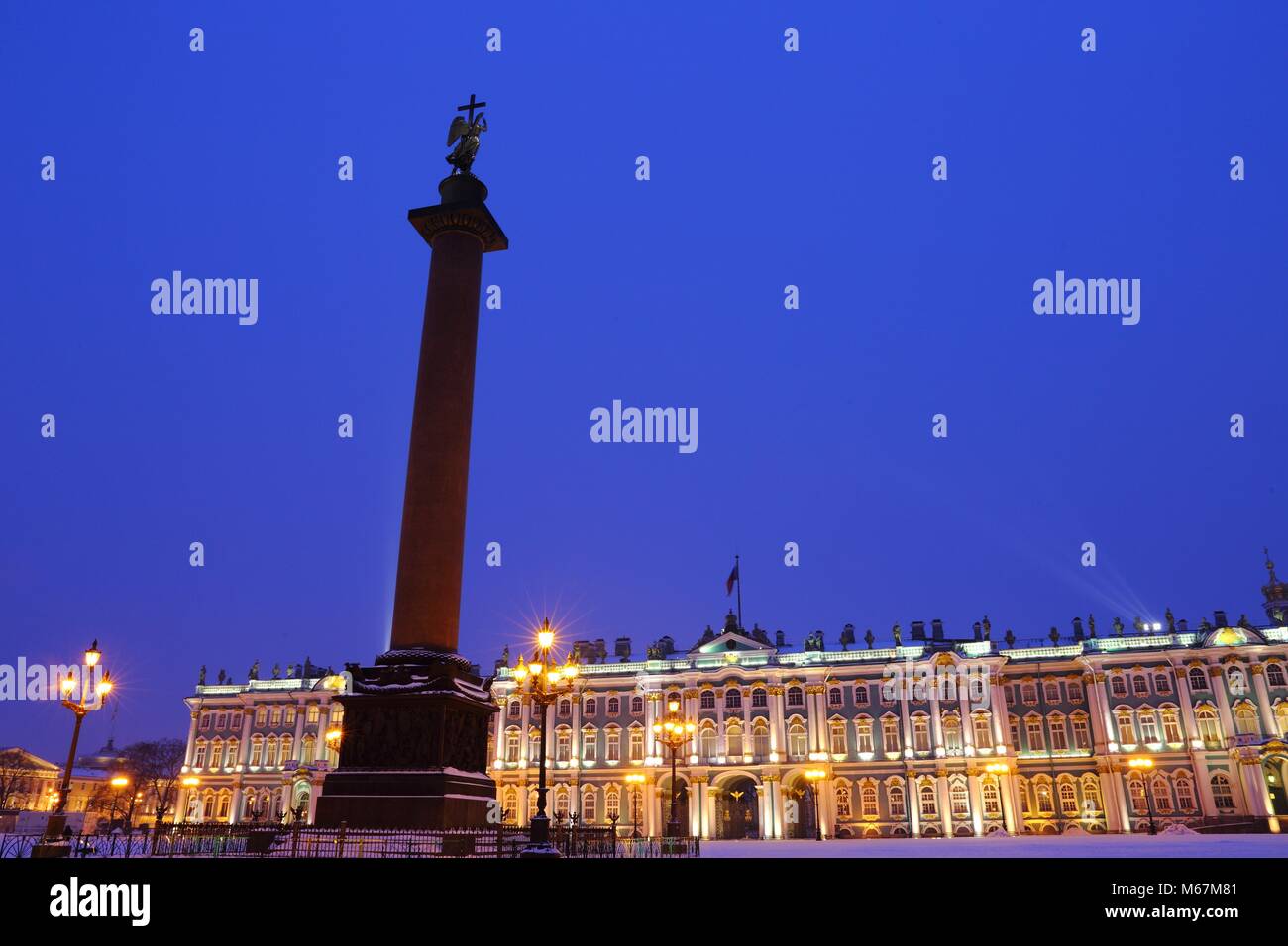 Winter Palace Square and Angel on the Alexander Column Stock Photo - Alamy