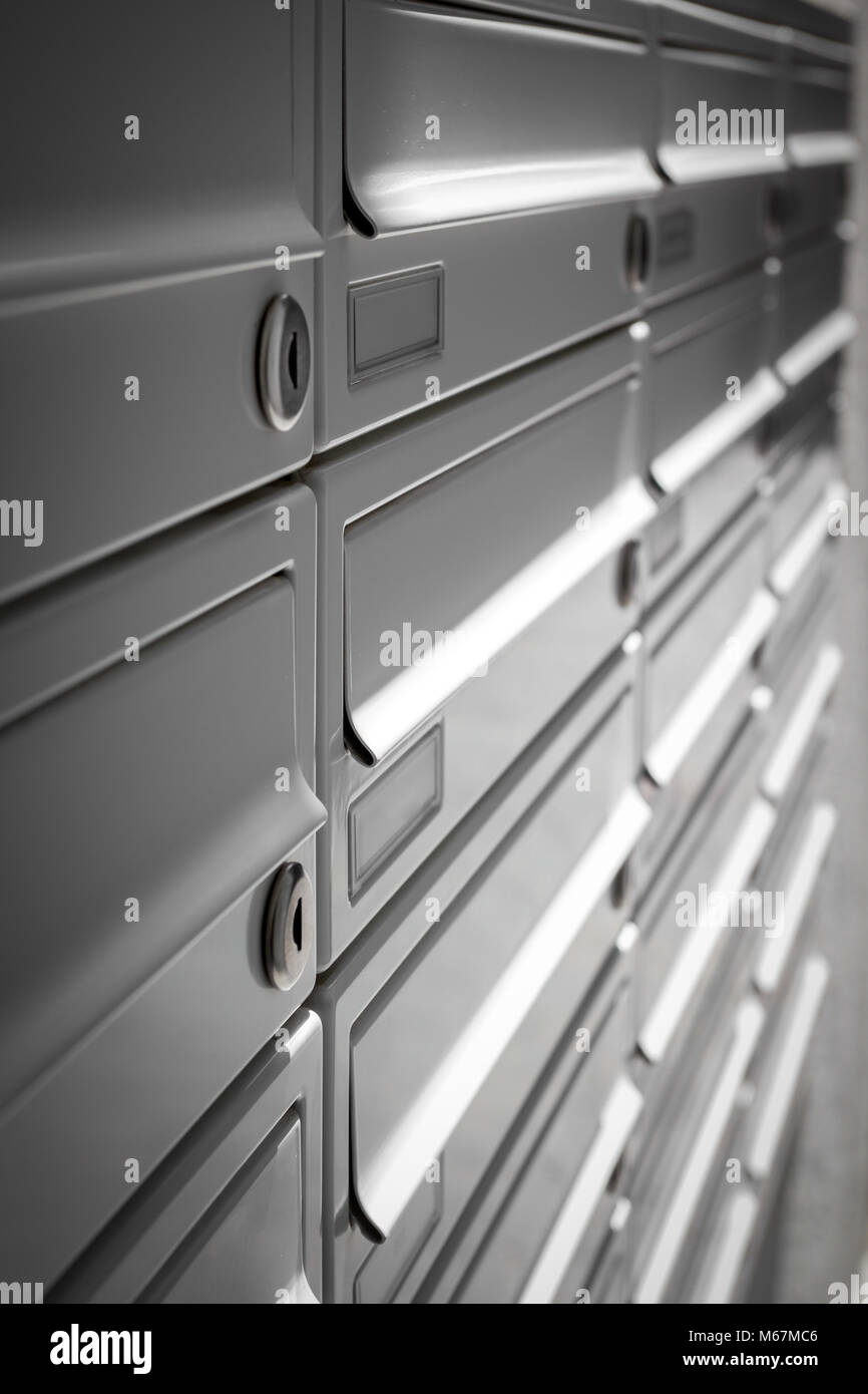 Modern Gray Mailboxes. They can be used for background and concepts ...