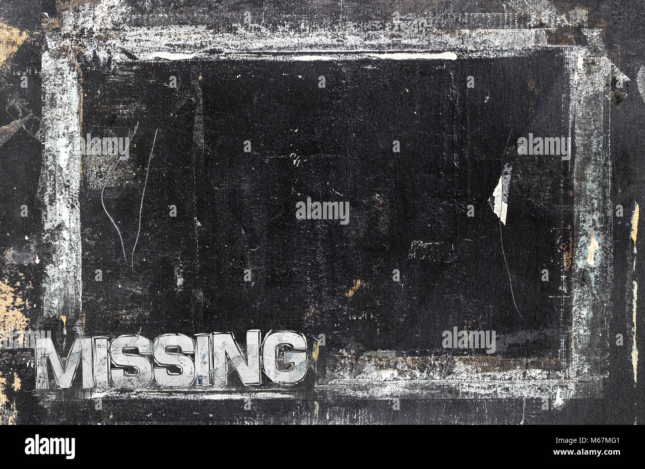 Missing sign with grunge background, ideal to many uses Stock Photo - Alamy