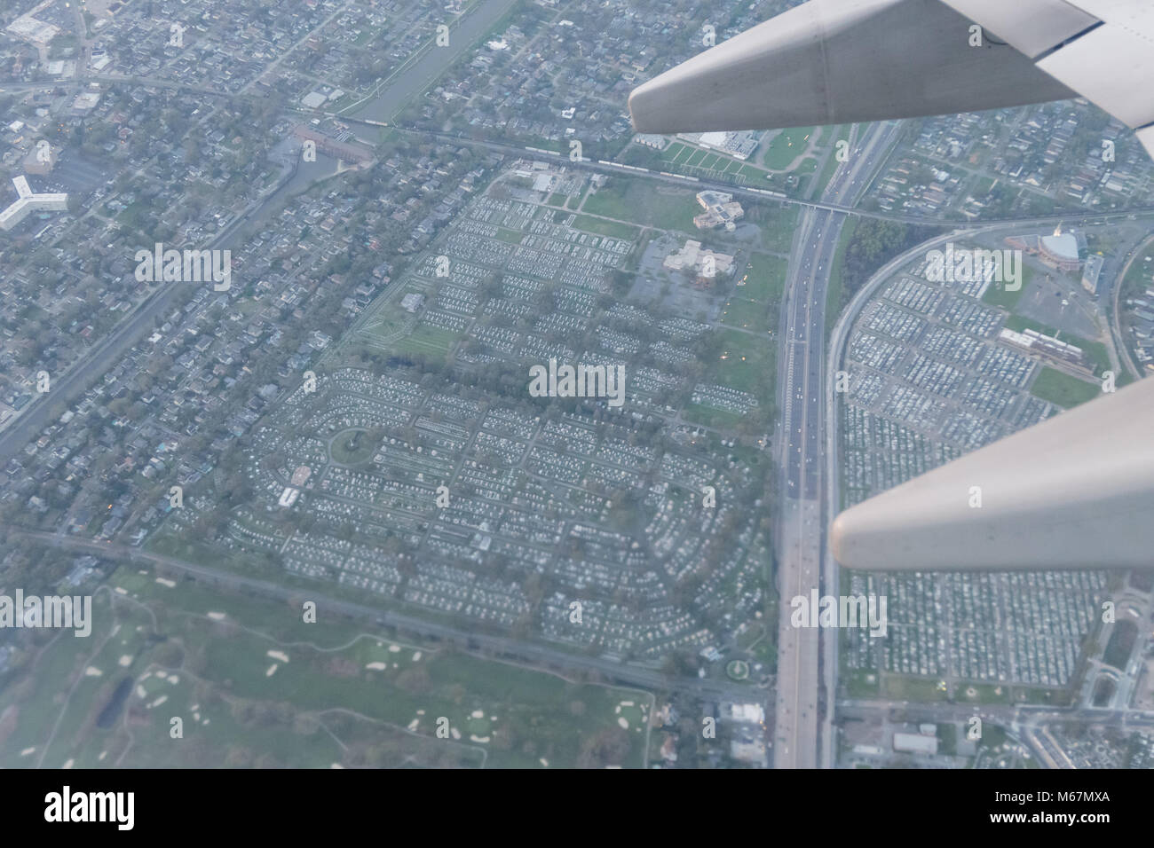 Aerial sunset view of New Orleans cityscapes, Louisiana Stock Photo - Alamy