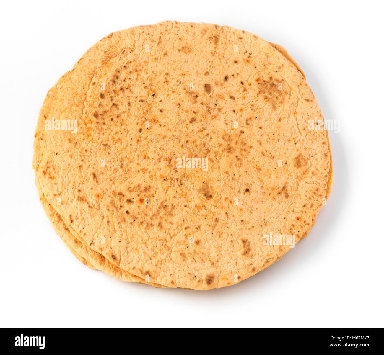 Plain tortilla wrap isolated on white from above Stock Photo - Alamy