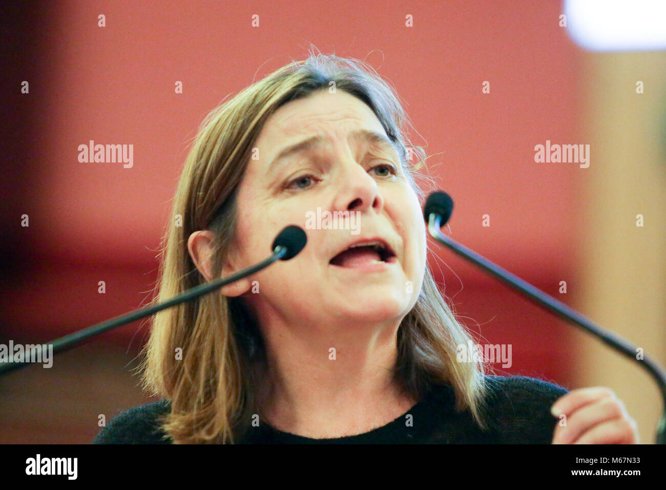 Sally Hunt, UCU General Secretary, speaks at the UCU Central Hall rally ...
