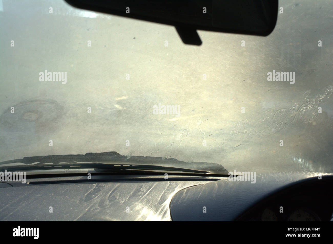 A steamed up windscreen Stock Photo - Alamy