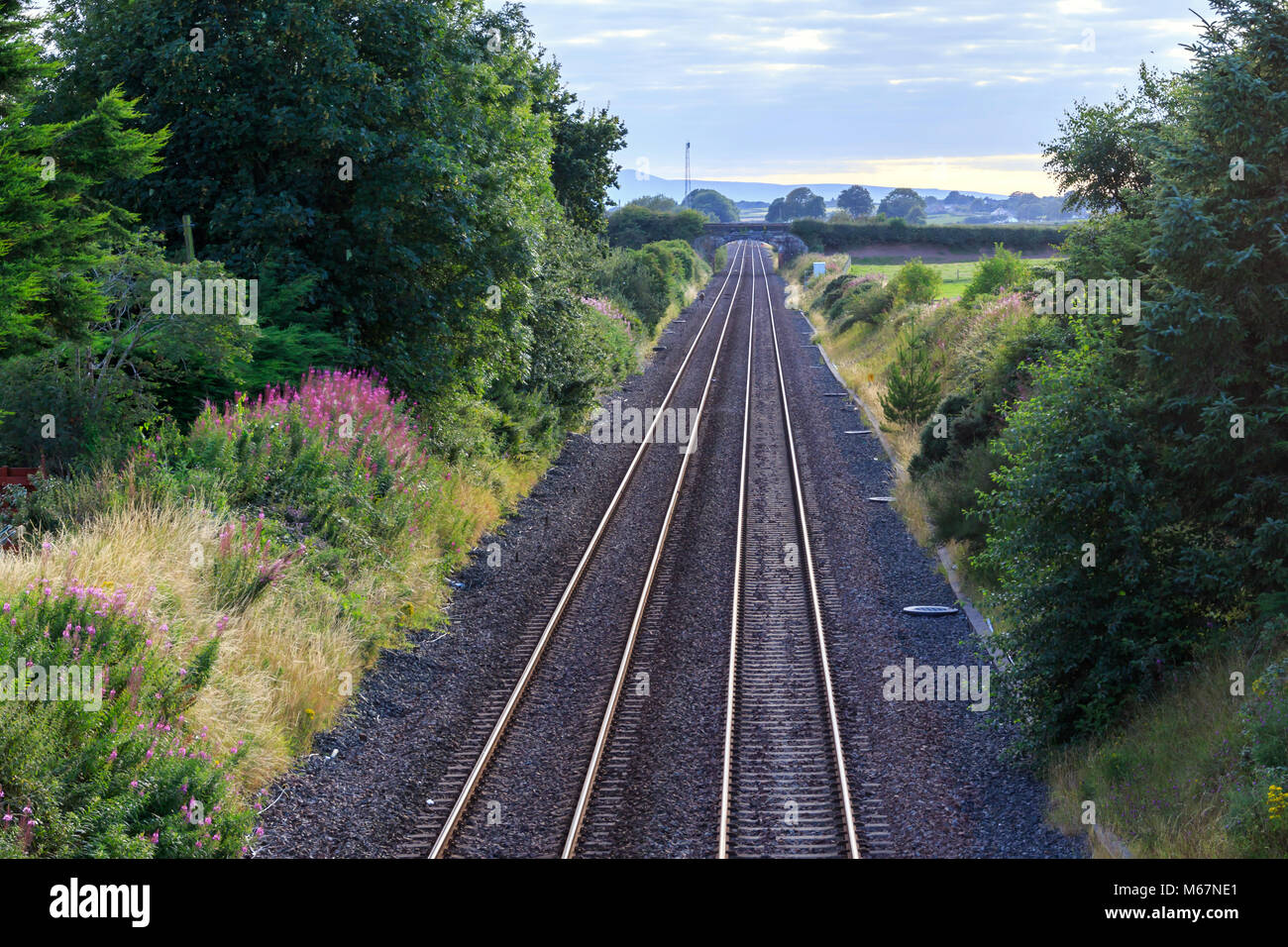 Train Tracks Into Distance Countryside High Resolution Stock ...