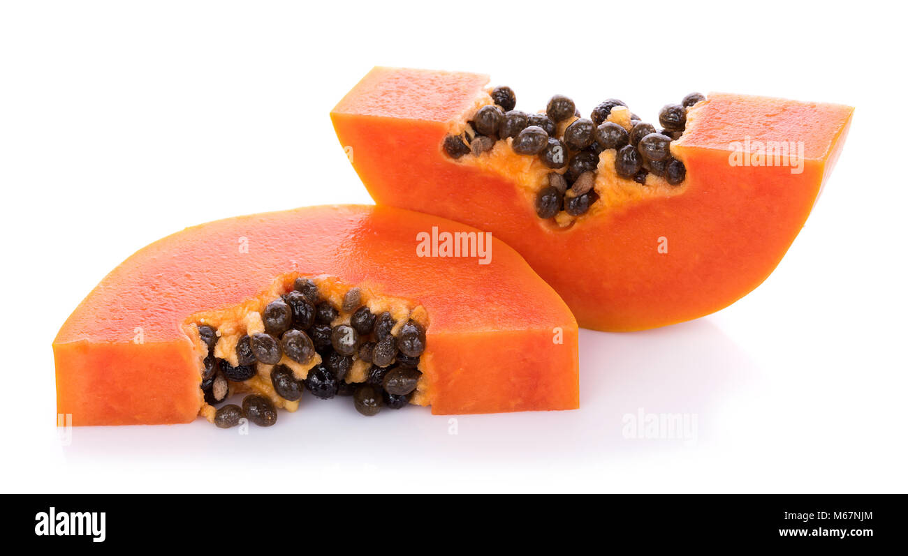 papaya isolated on a white background Stock Photo - Alamy