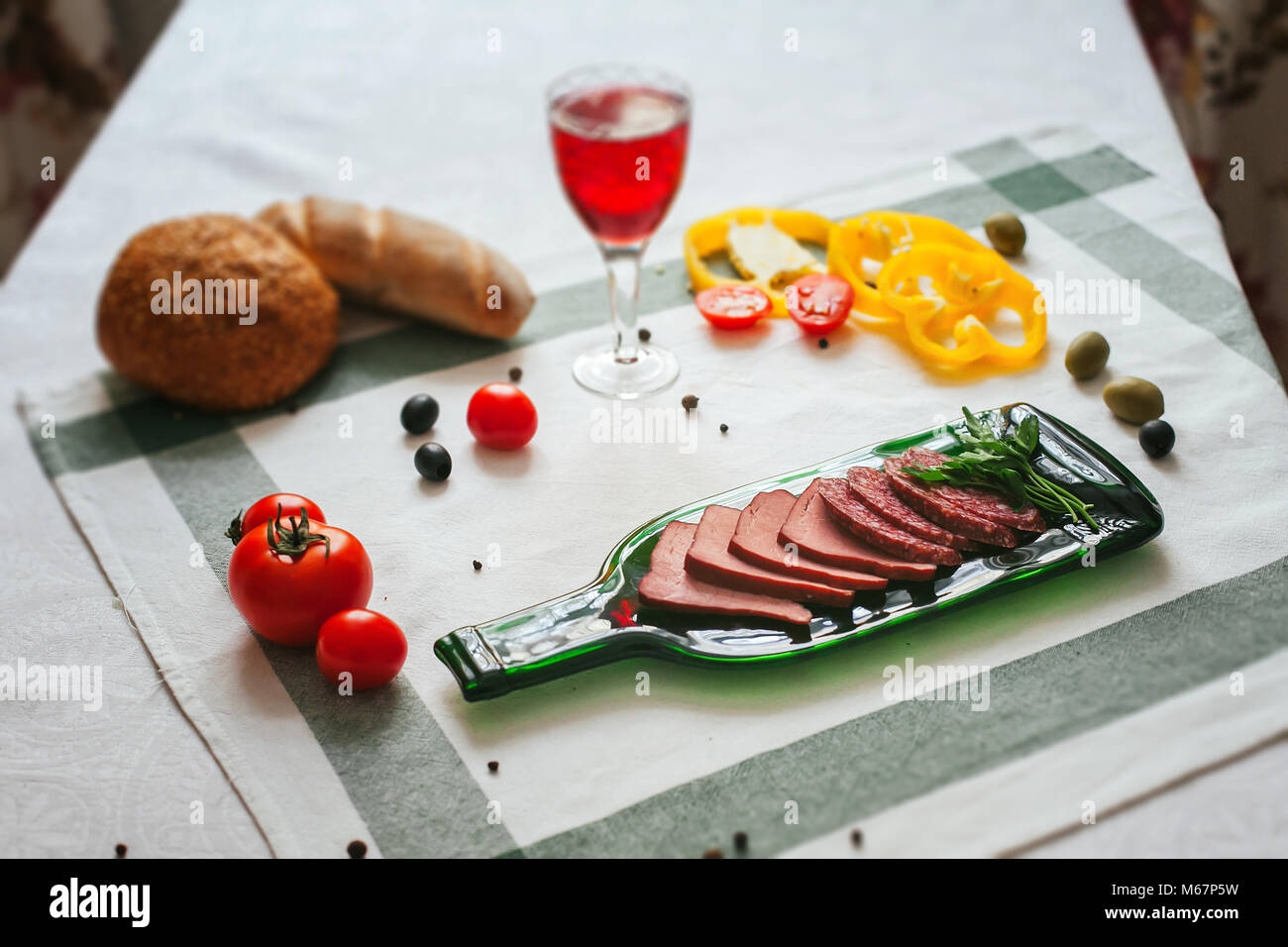 Decoration of the table. Serving dishes. Eating in beautiful dishes ...
