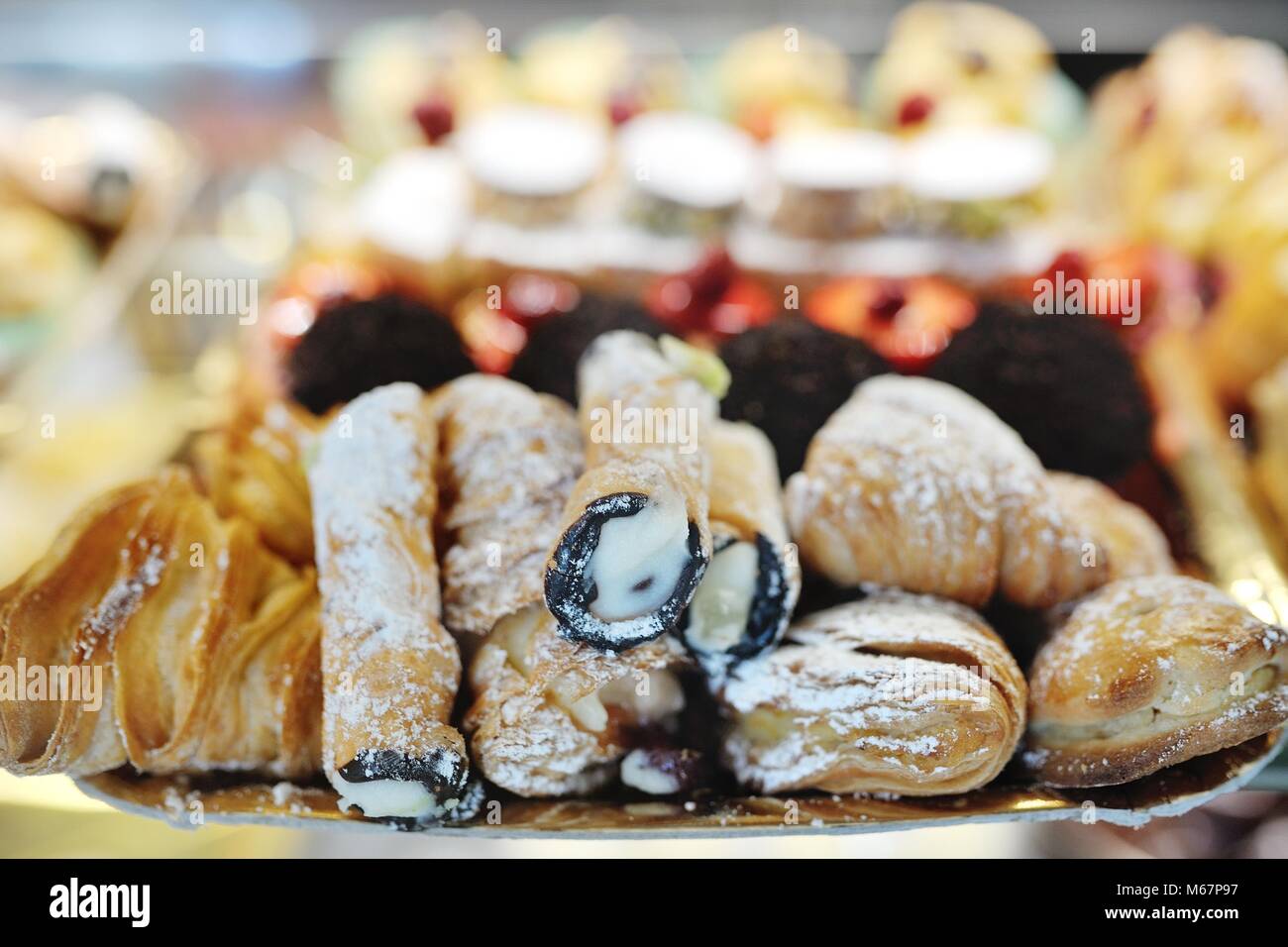 Italian sweet pastries with sicilian cannoli and neapolitan ...