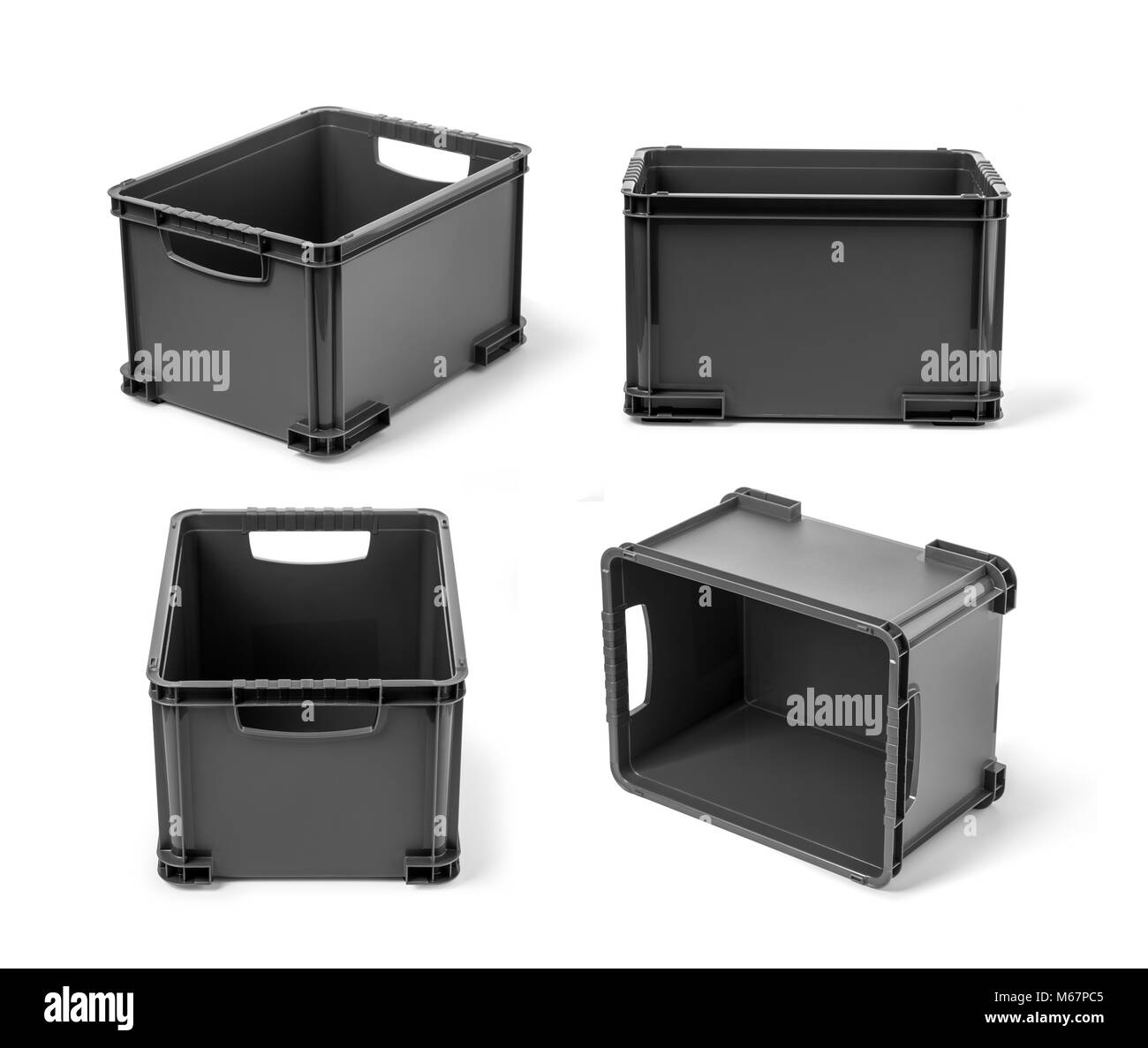 black plastic box isolated on white background Stock Photo - Alamy