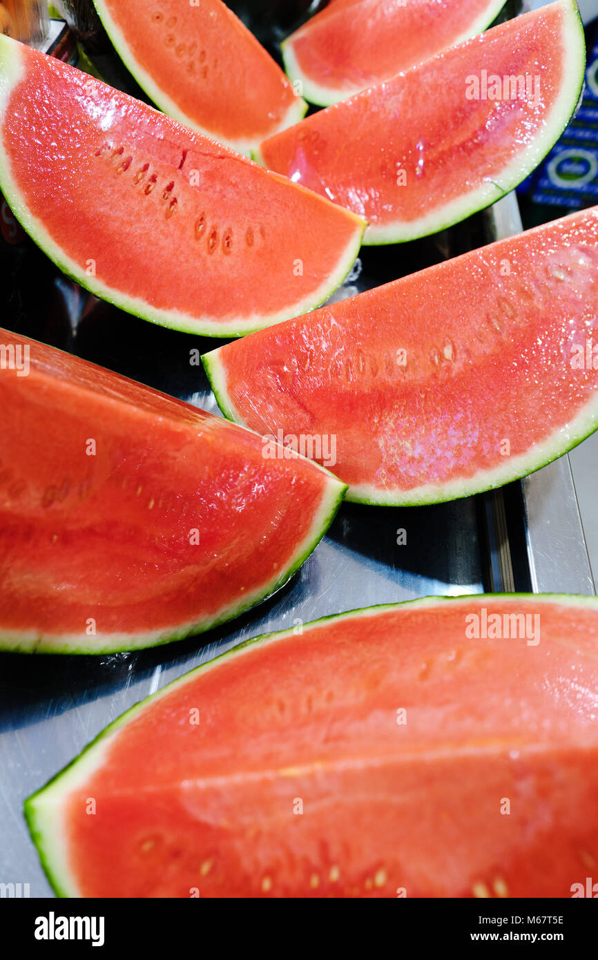 Watermelon fresh tasty healthy fruit sliced Stock Photo - Alamy