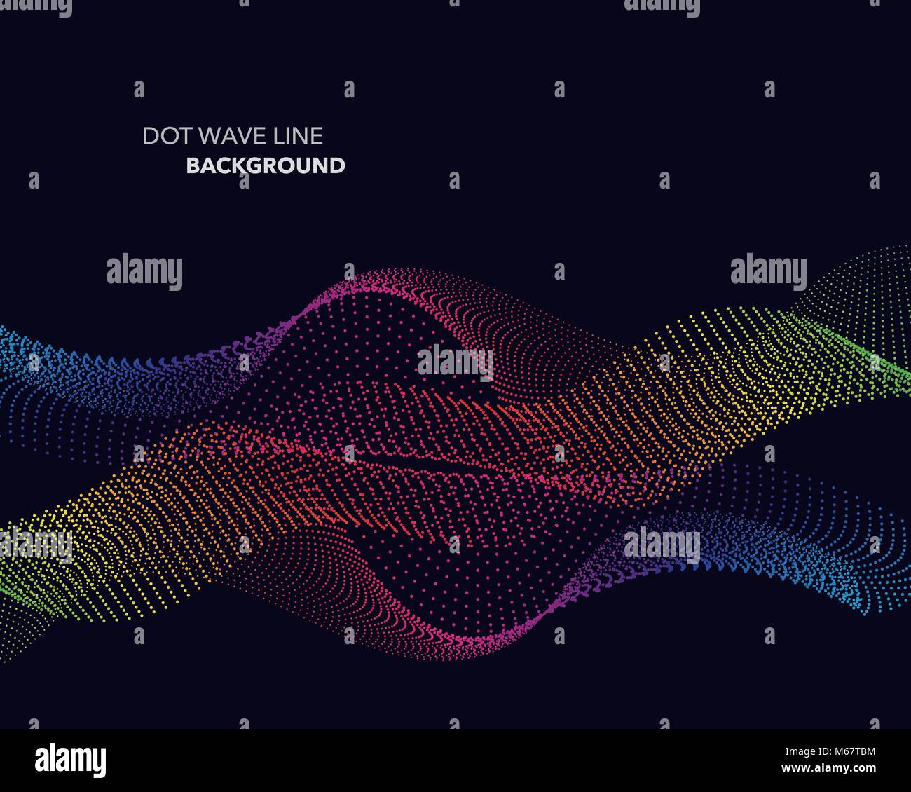 Elegant abstract vector spectrum rainbow gradient wave dot line ...