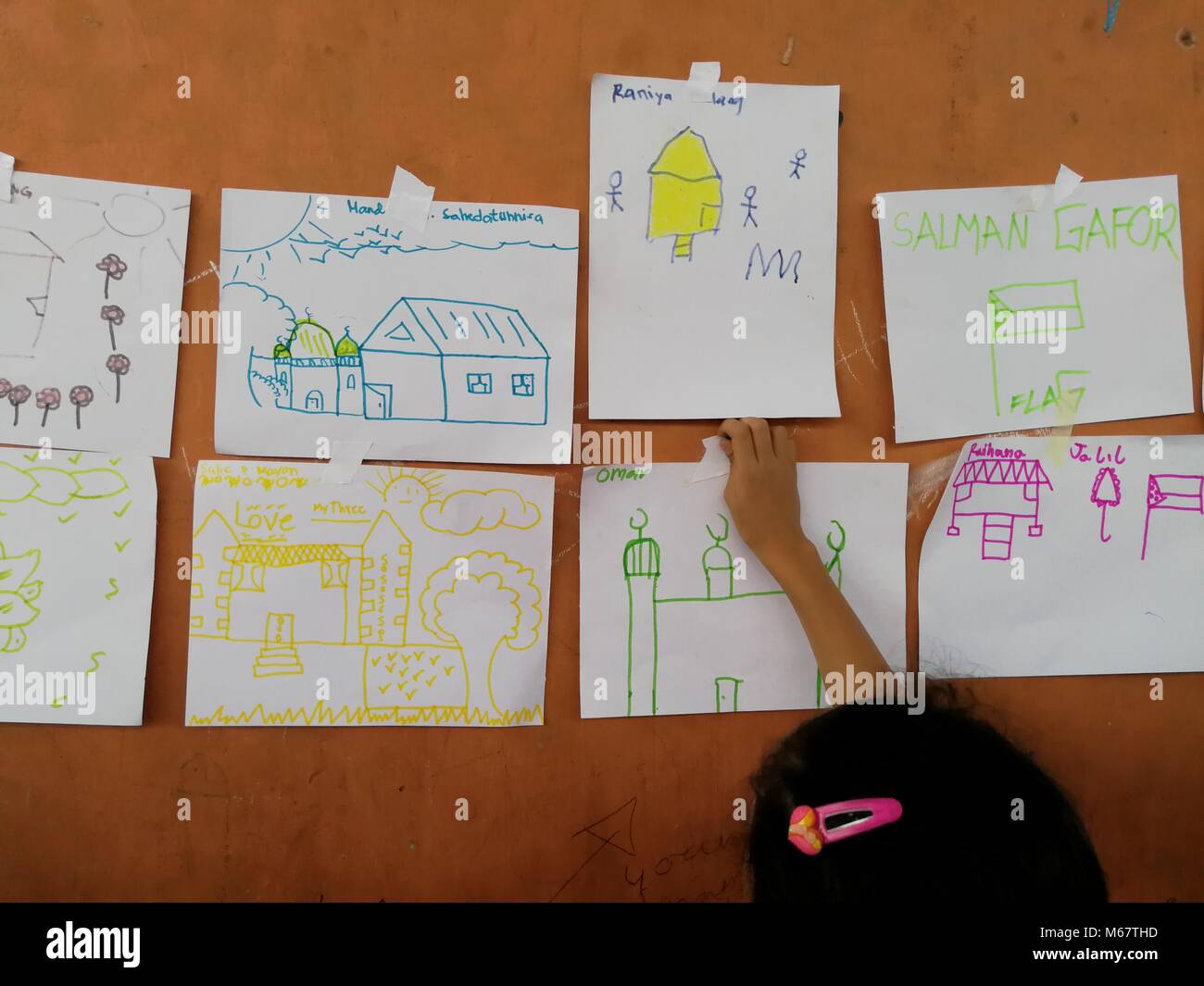 Marawi, Philippines. 19th Jan, 2018. Drawing of refugee kids saying ...