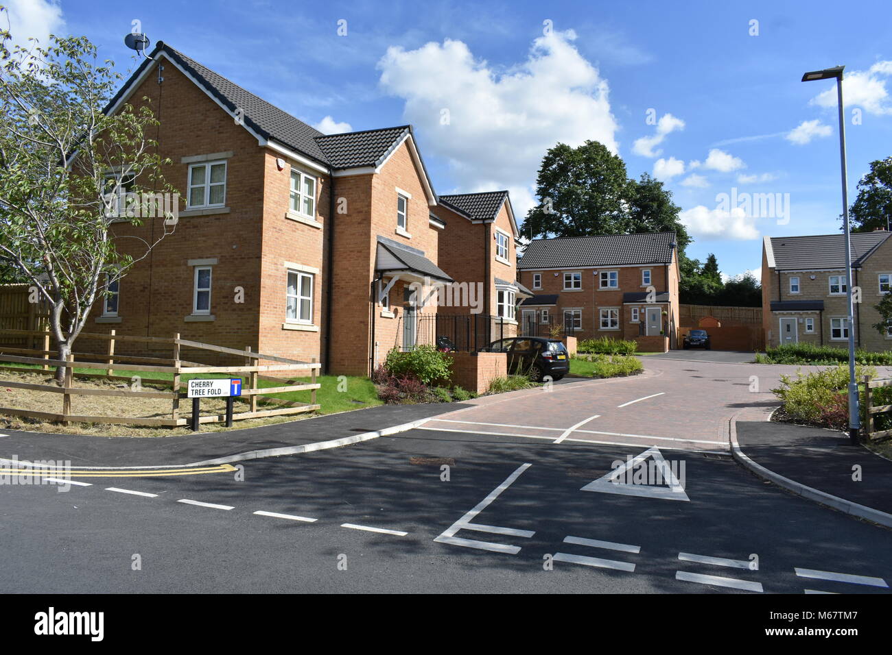 Modern houses in a street Stock Photo - Alamy