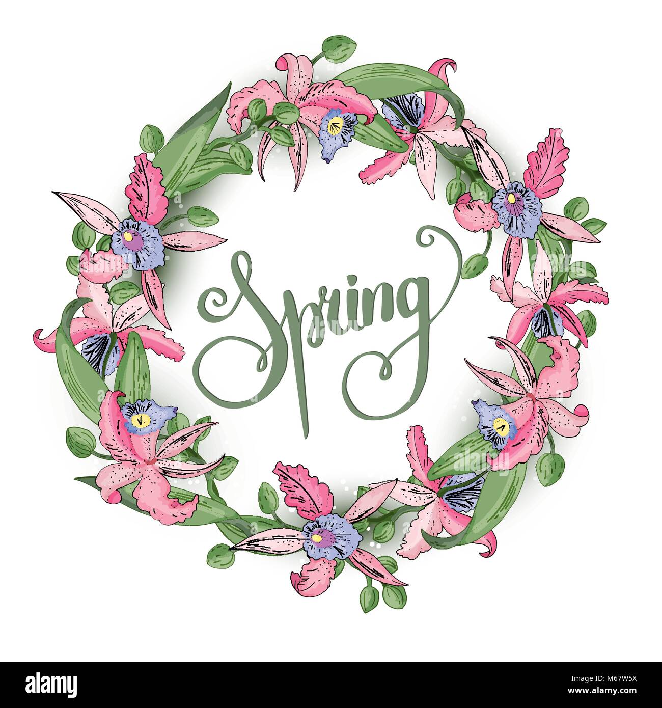 Soft pastel wedding flowers Stock Vector Images - Alamy