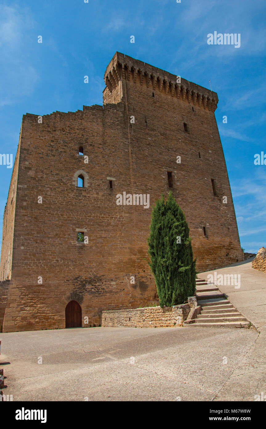 View of staircase to Pope John XXII's Castle in the Chateauneuf-du-Pape ...