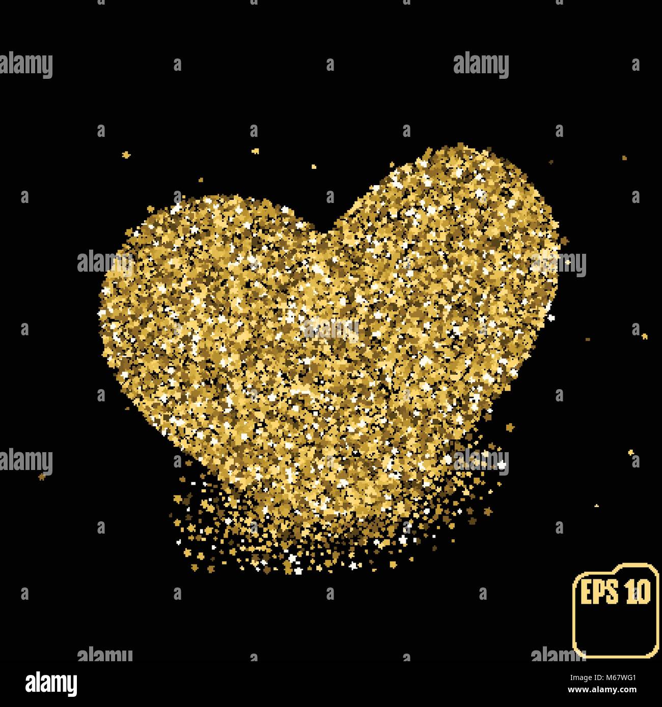 Gold glitter heart hi-res stock photography and images - Alamy