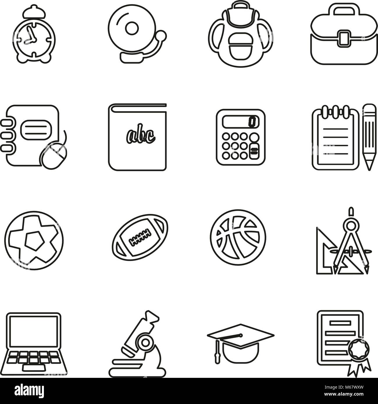 University Icons Thin Line Vector Illustration Set Stock Vector Image ...