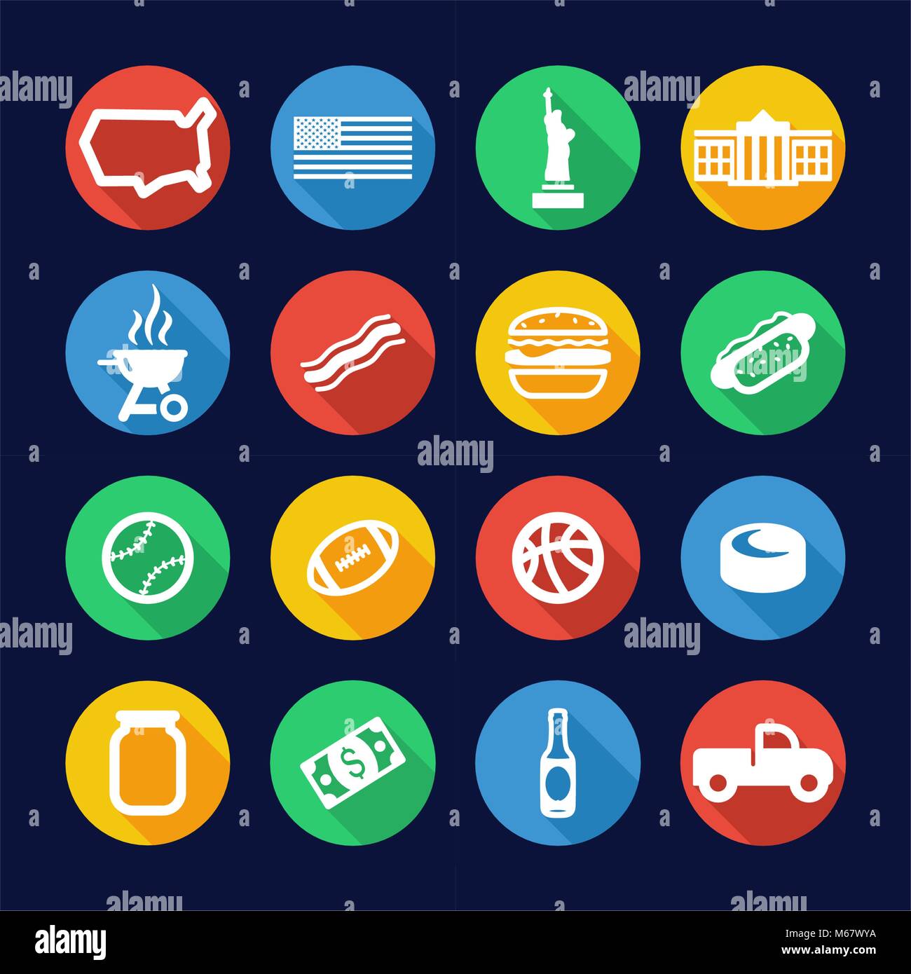 Car icons usa flat hi-res stock photography and images - Alamy
