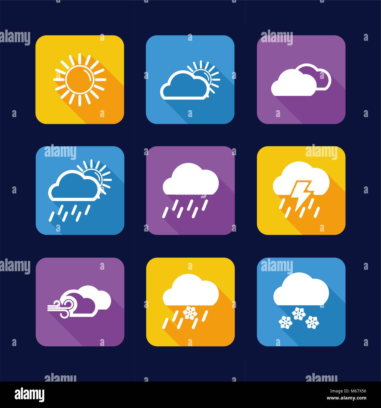 Weather Icons Flat Design Stock Vector Image & Art - Alamy