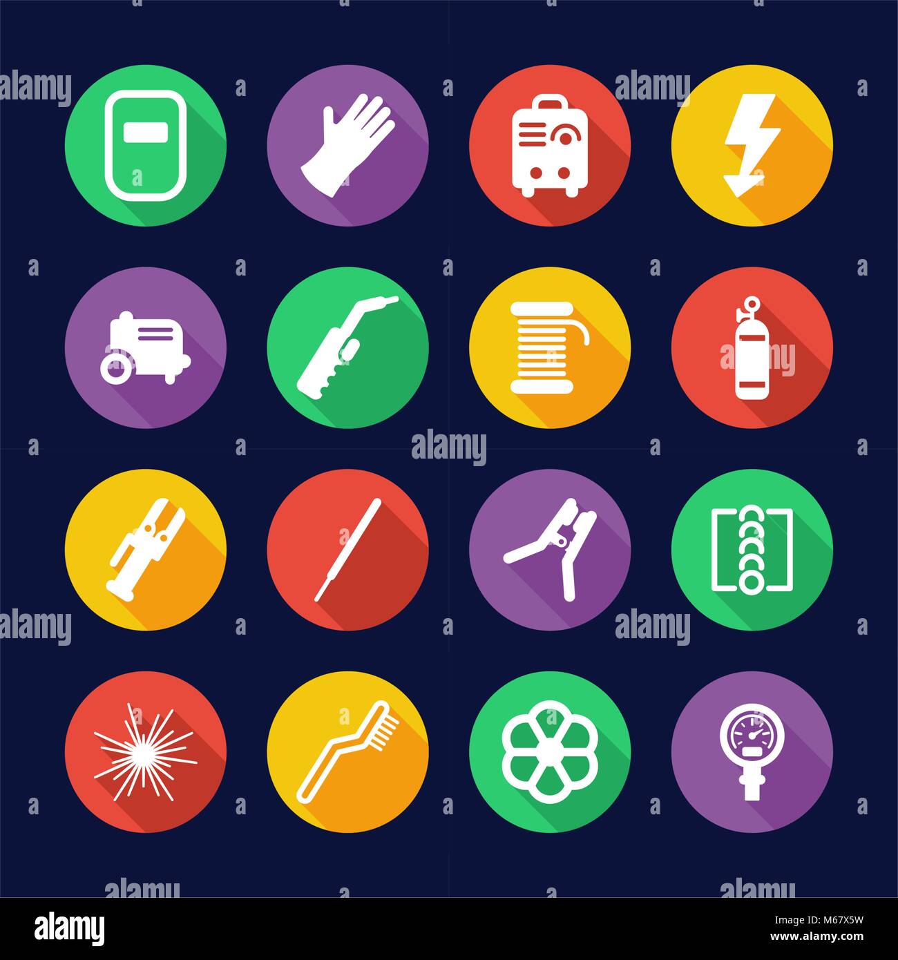 Welding Icons Flat Design Circle Stock Vector Image & Art - Alamy