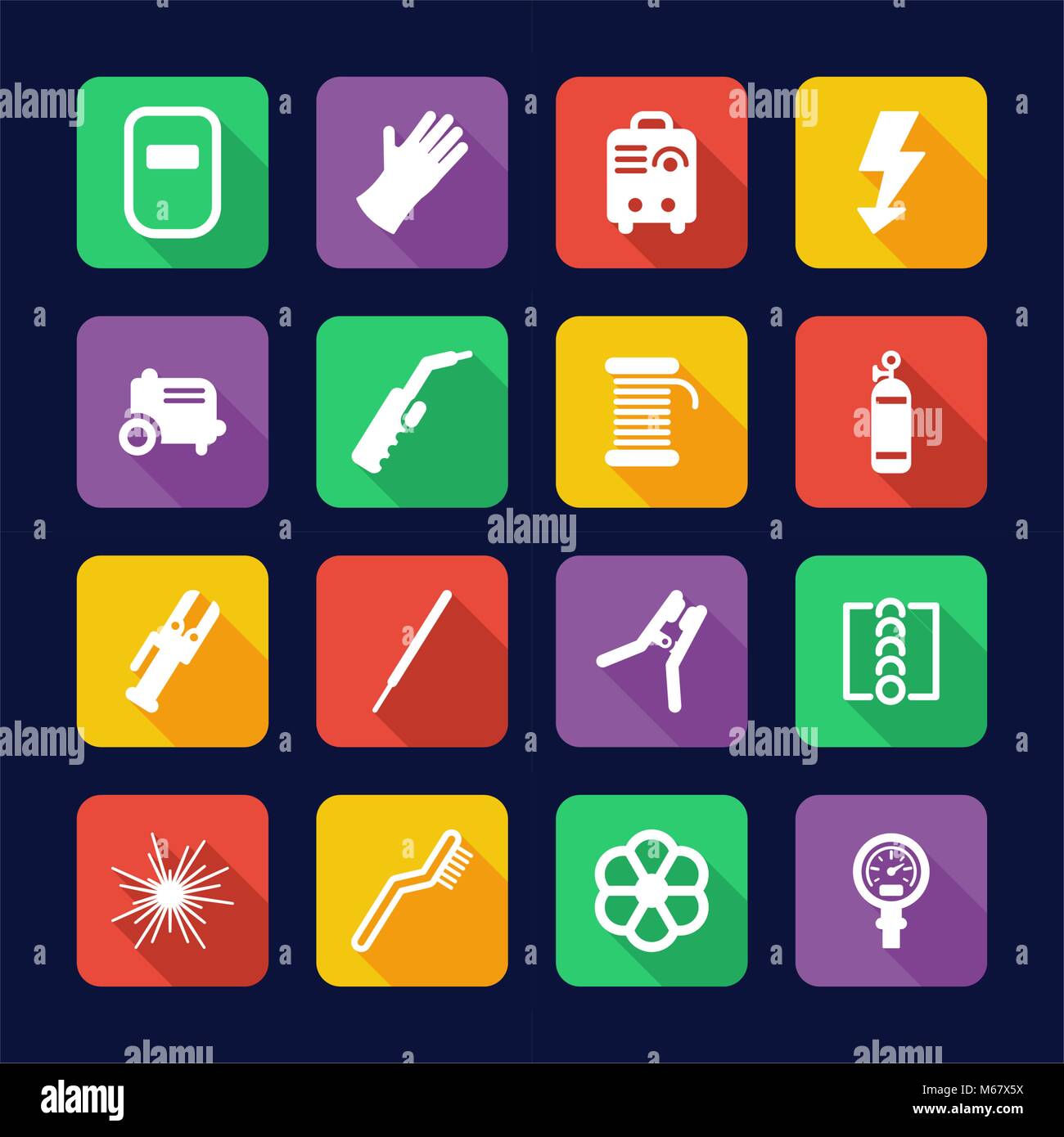 Welding Icons Flat Design Stock Vector Image & Art - Alamy