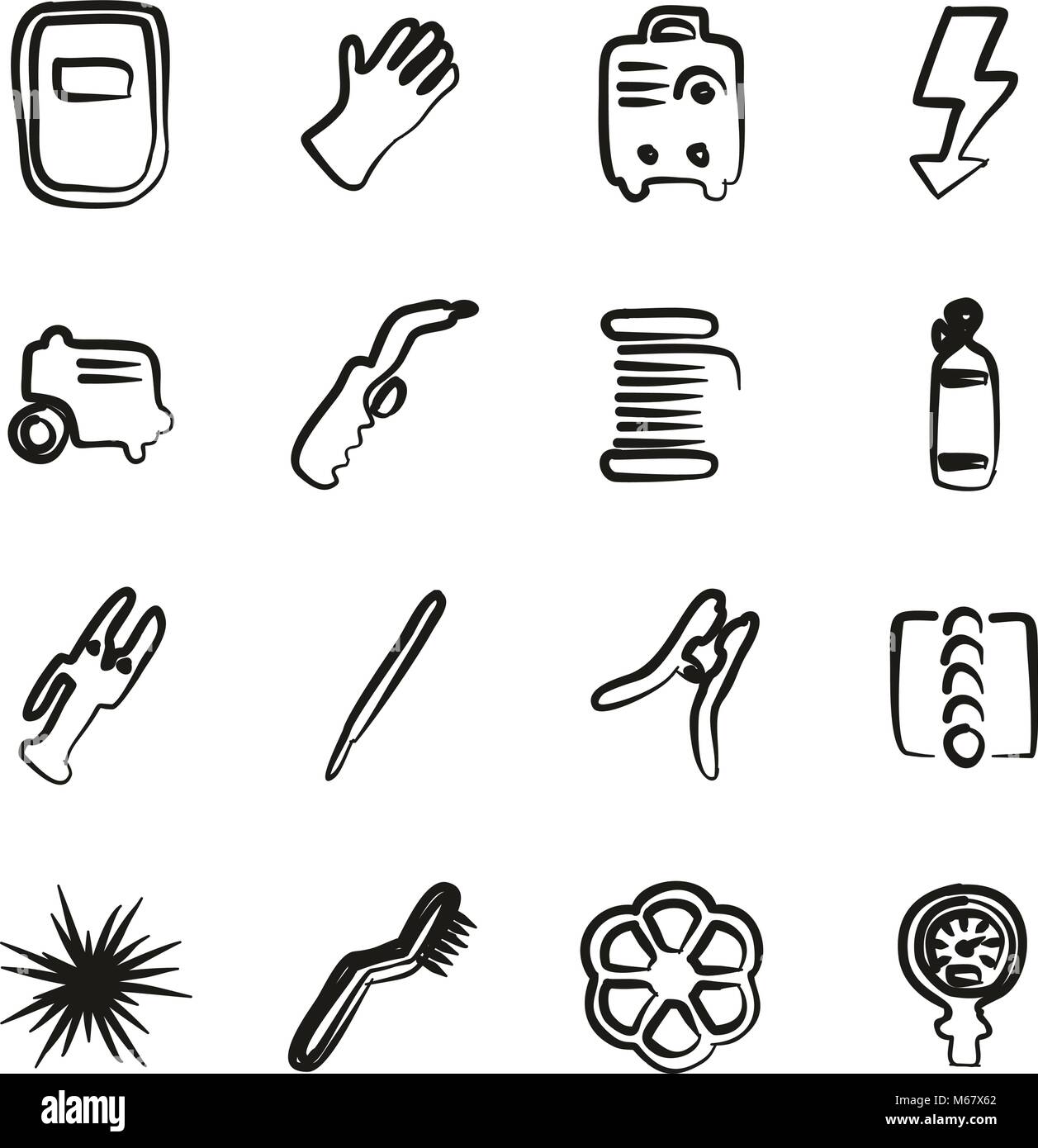 Welding Icons Freehand Stock Vector Image & Art - Alamy