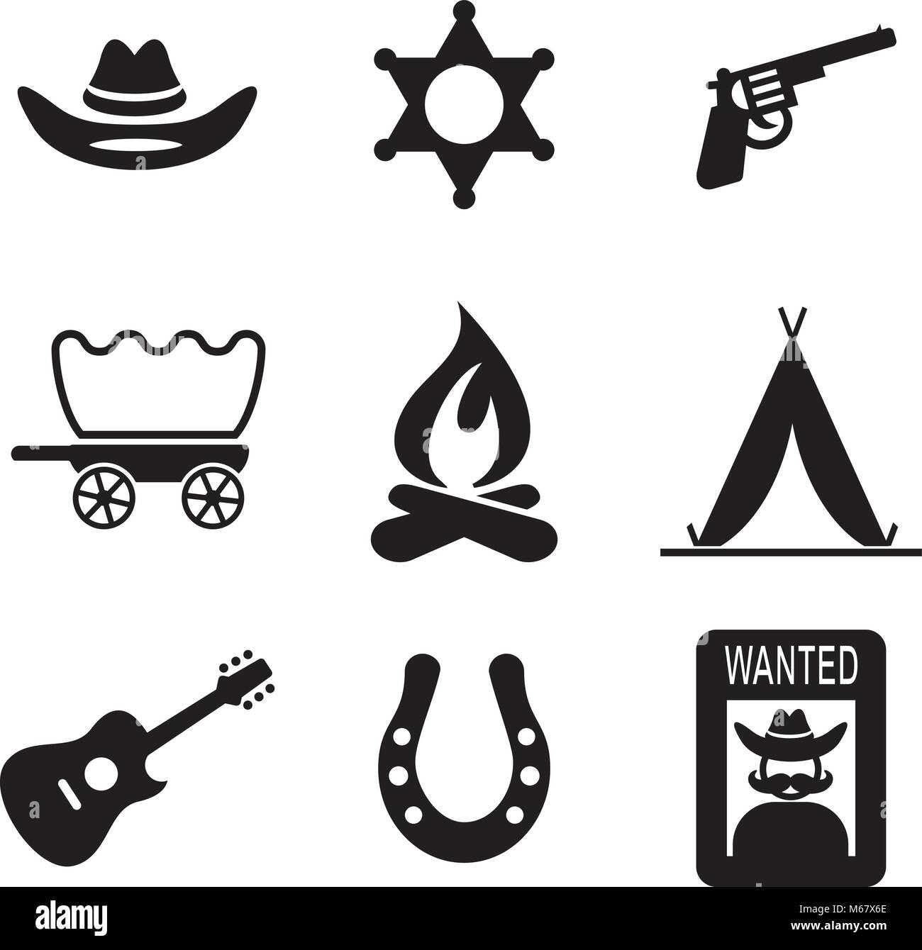 Wild West Icons Stock Vector Image & Art - Alamy