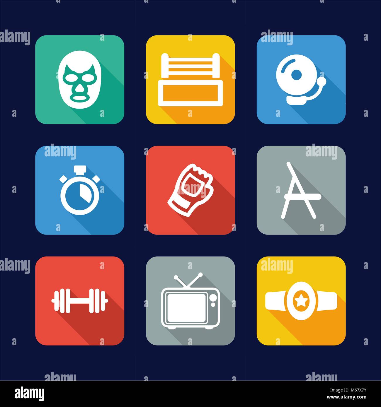 Wrestling Icons Flat Design Stock Vector Image & Art - Alamy