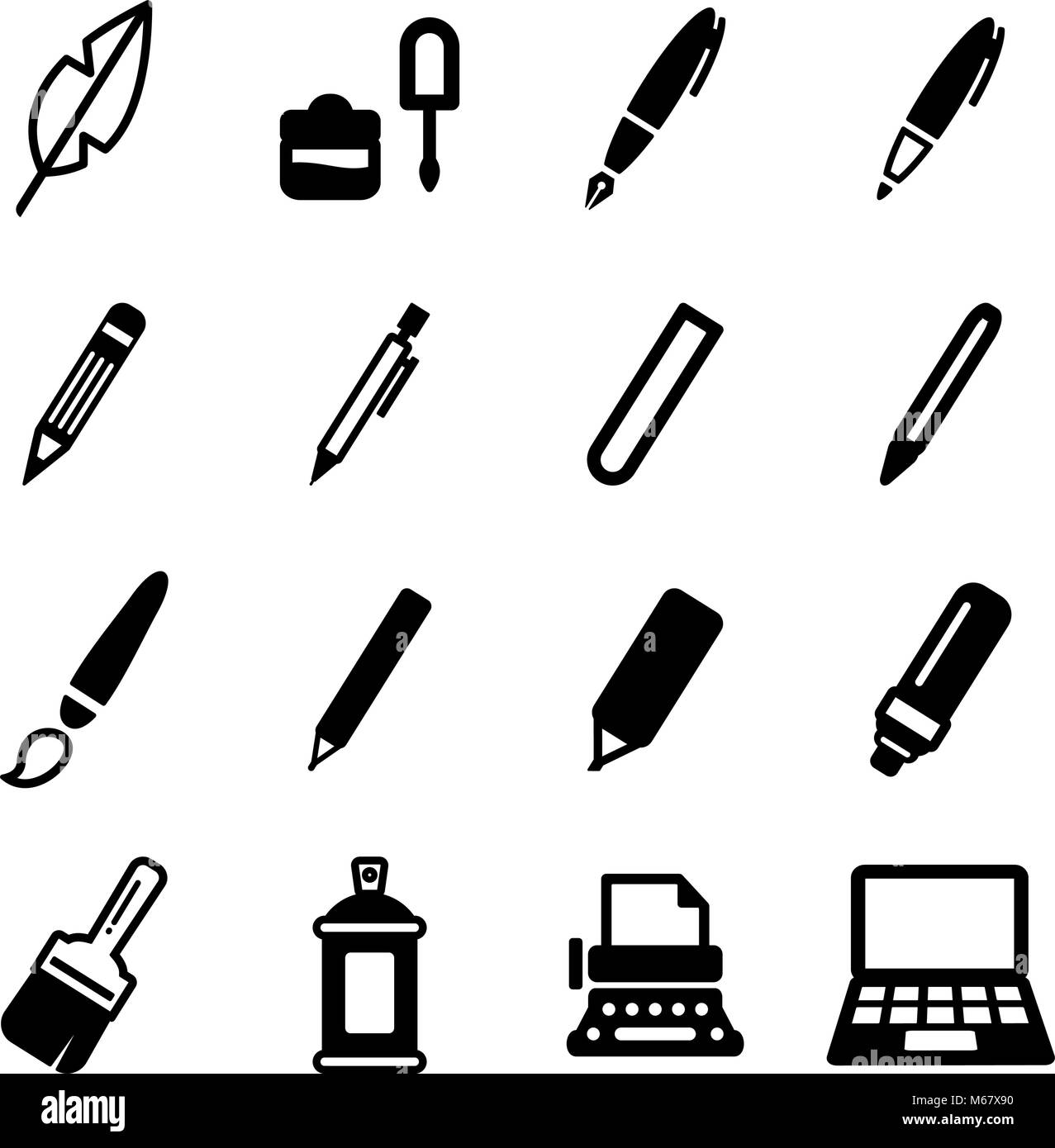 Writing Tools Icons Stock Vector Image & Art - Alamy