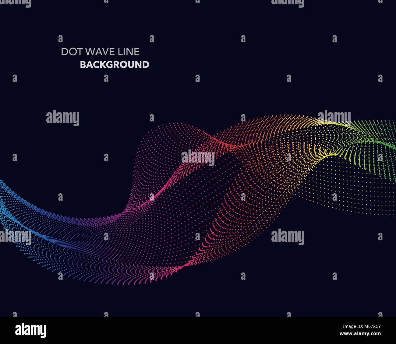 Elegant abstract vector spectrum rainbow gradient wave dot line ...