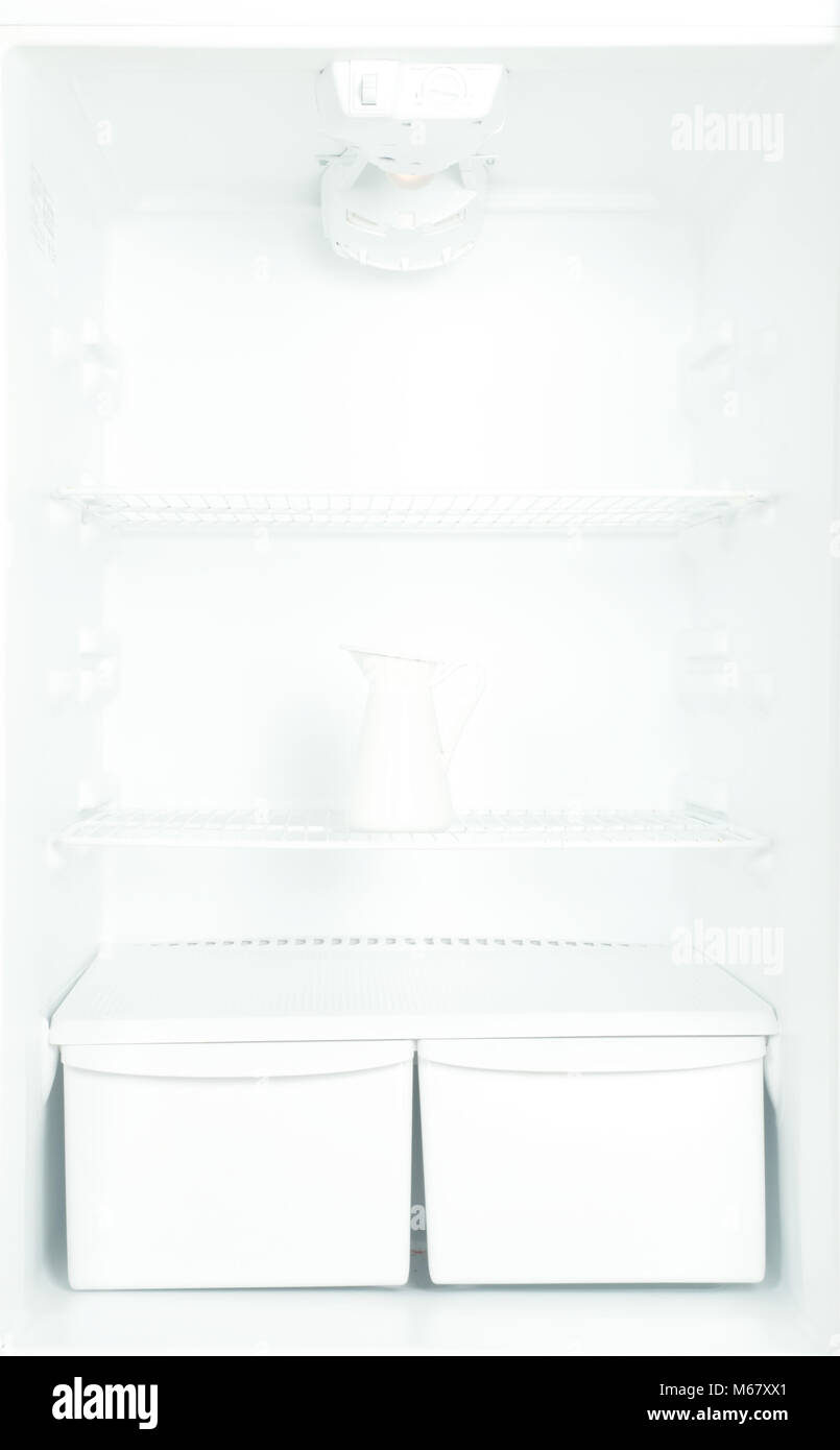 Empty open fridge with shelves, refrigerator Stock Photo - Alamy