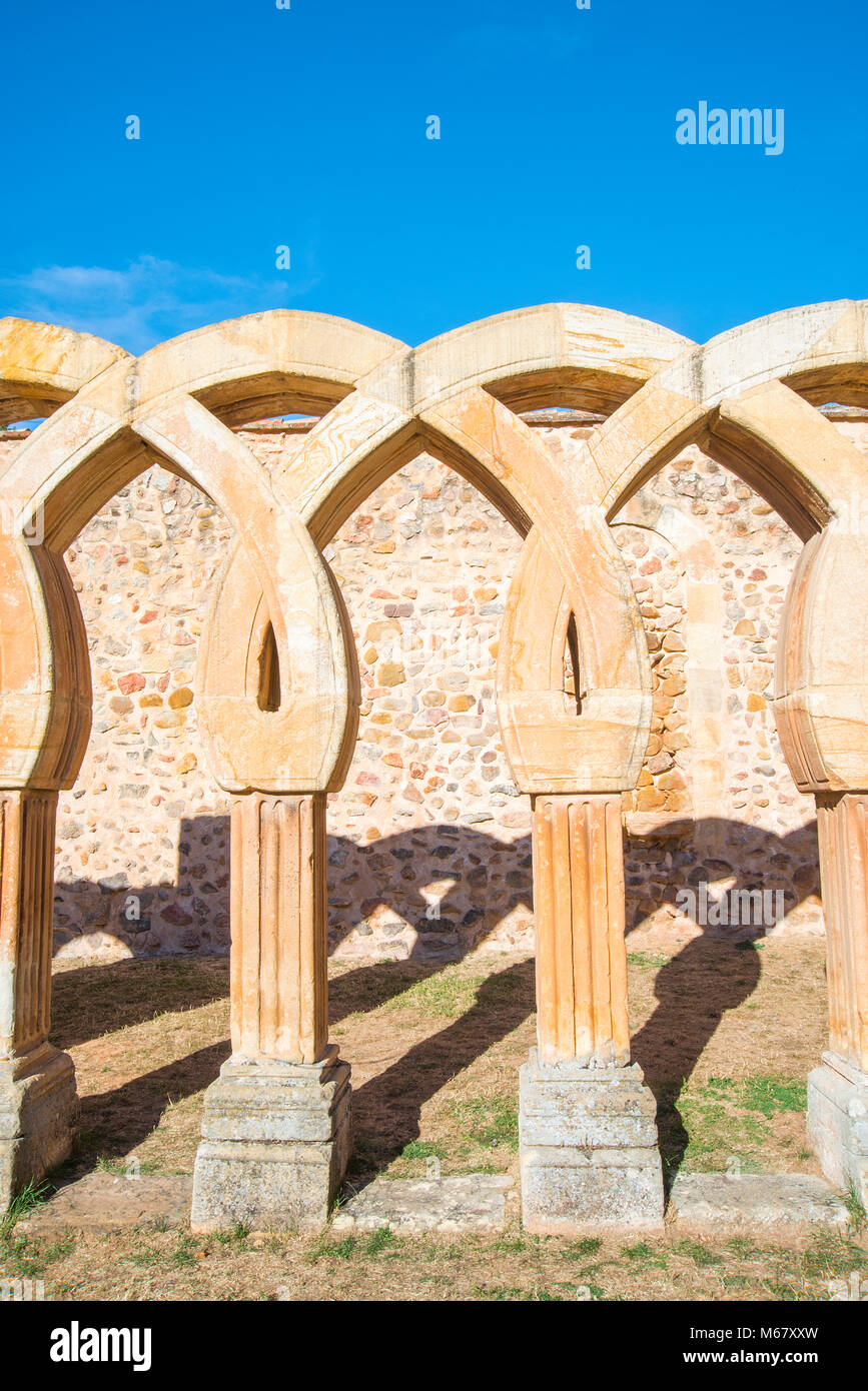 Arches of the cloister. San Juan de Duero monastery, Soria, Spain Stock ...