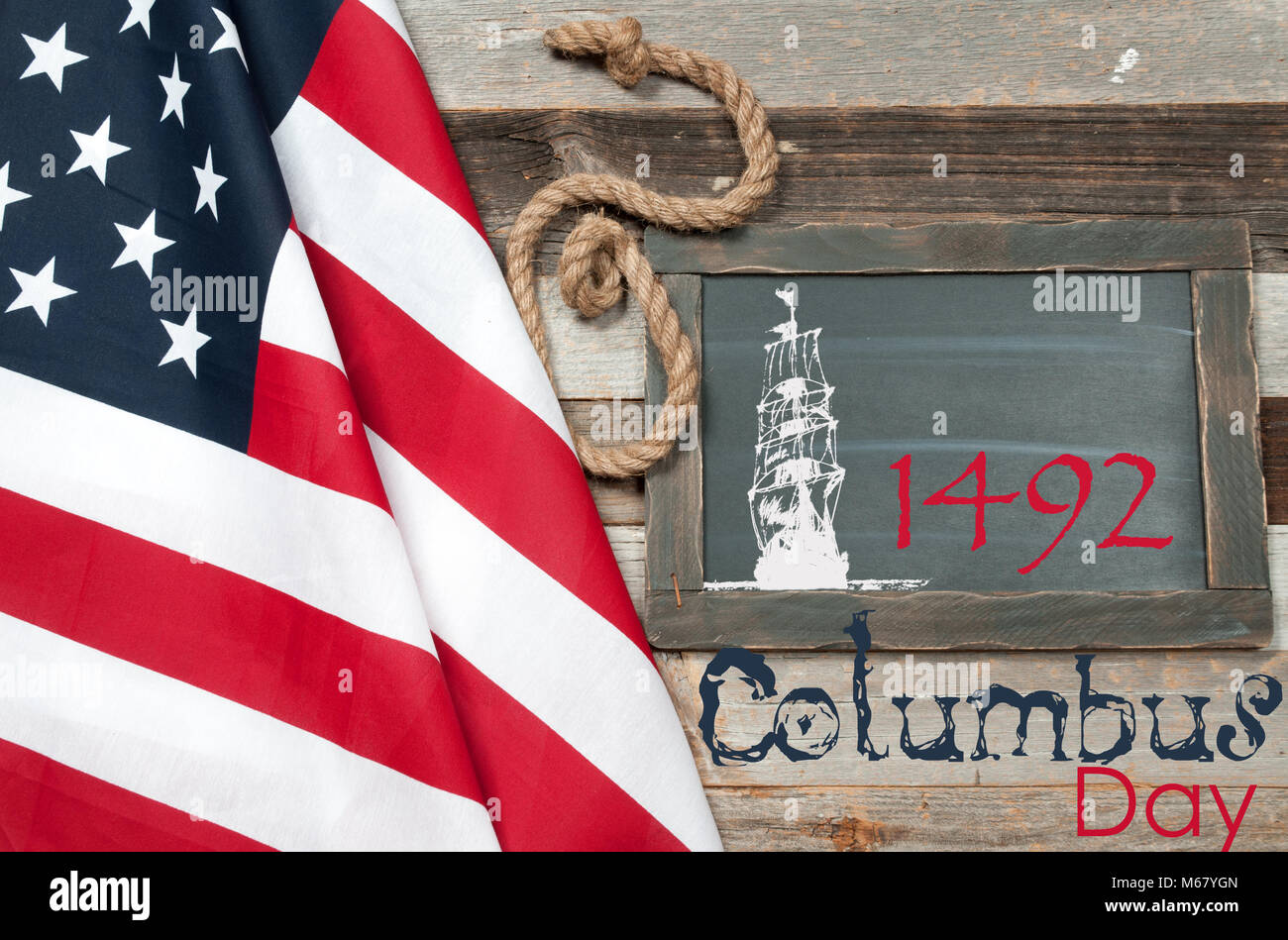 Happy Columbus Day. United States flag. American flag Stock Photo - Alamy