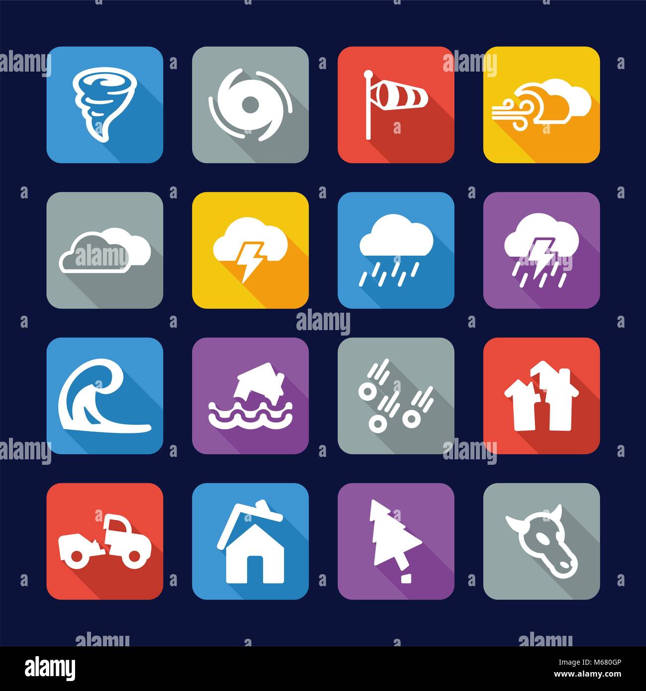 Tornado Icons Flat Design Stock Vector Image & Art - Alamy